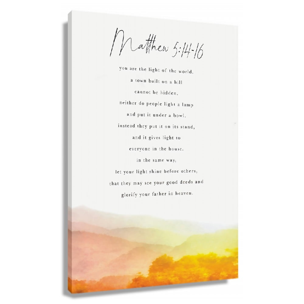 Matthew 5 14-16 Bible Verse Wall Art Mountain Wall Art Canvas Painting ...