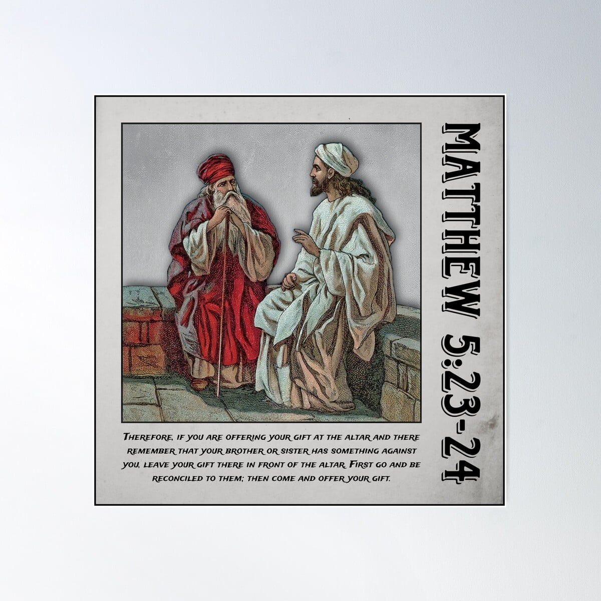 Matthew 5:23-24 Poster Wall Art, Modern Wall Decor For Living Room ...