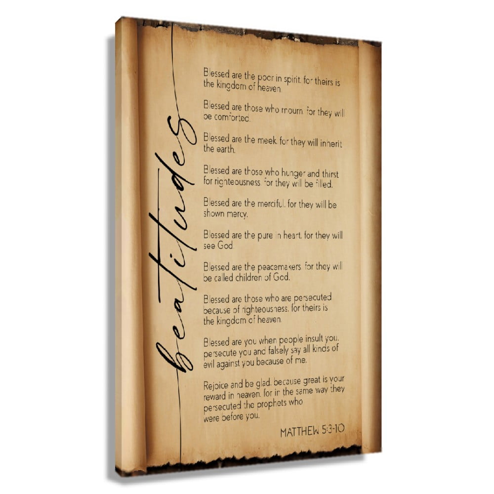 Matthew 5 3-10 Bible Verse Wall Art Vintage Scripture Posters Poster ...