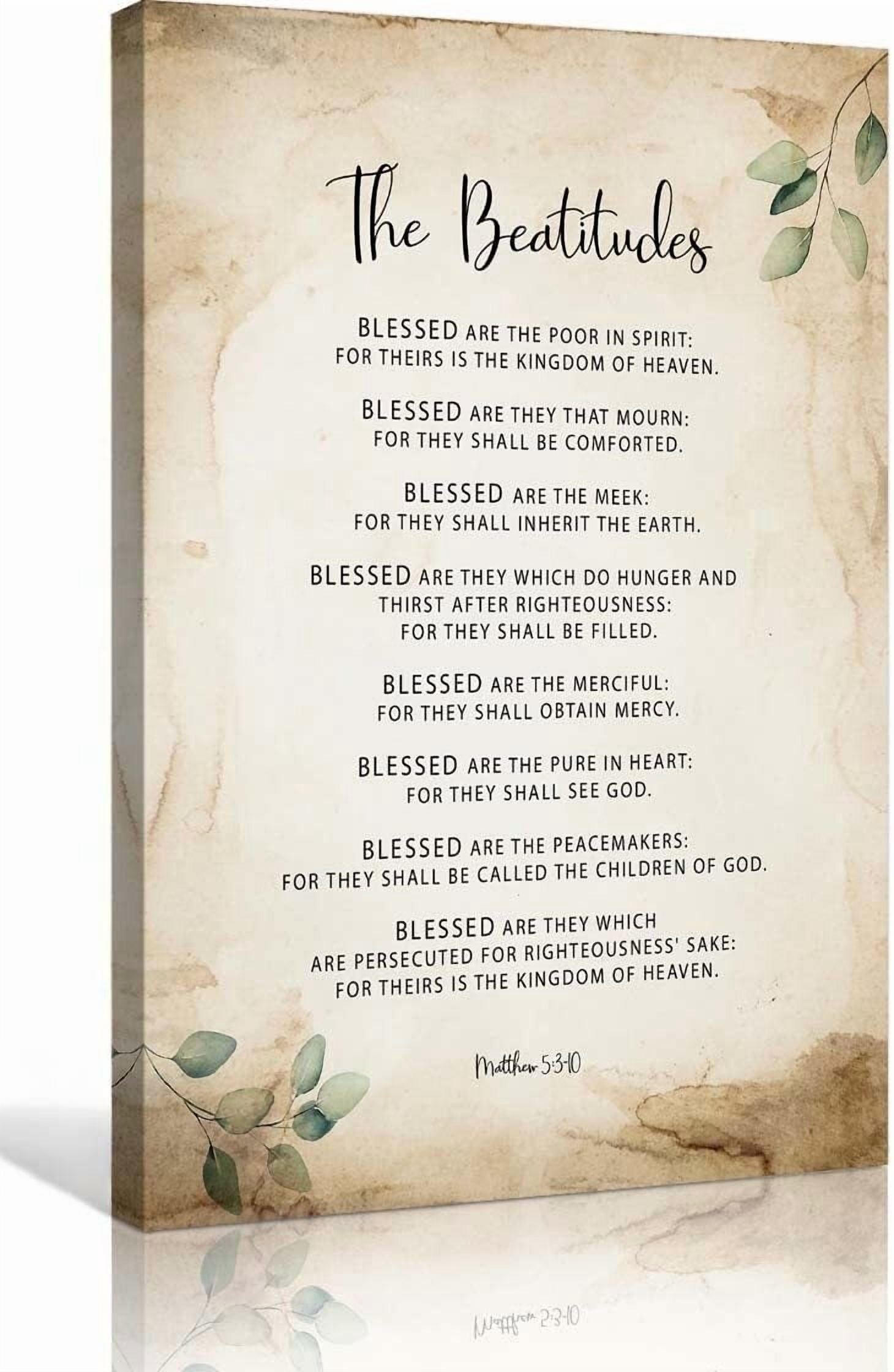Matthew 5 3-10 The Beatitudes Bible Verse Wall Decorative Items for ...