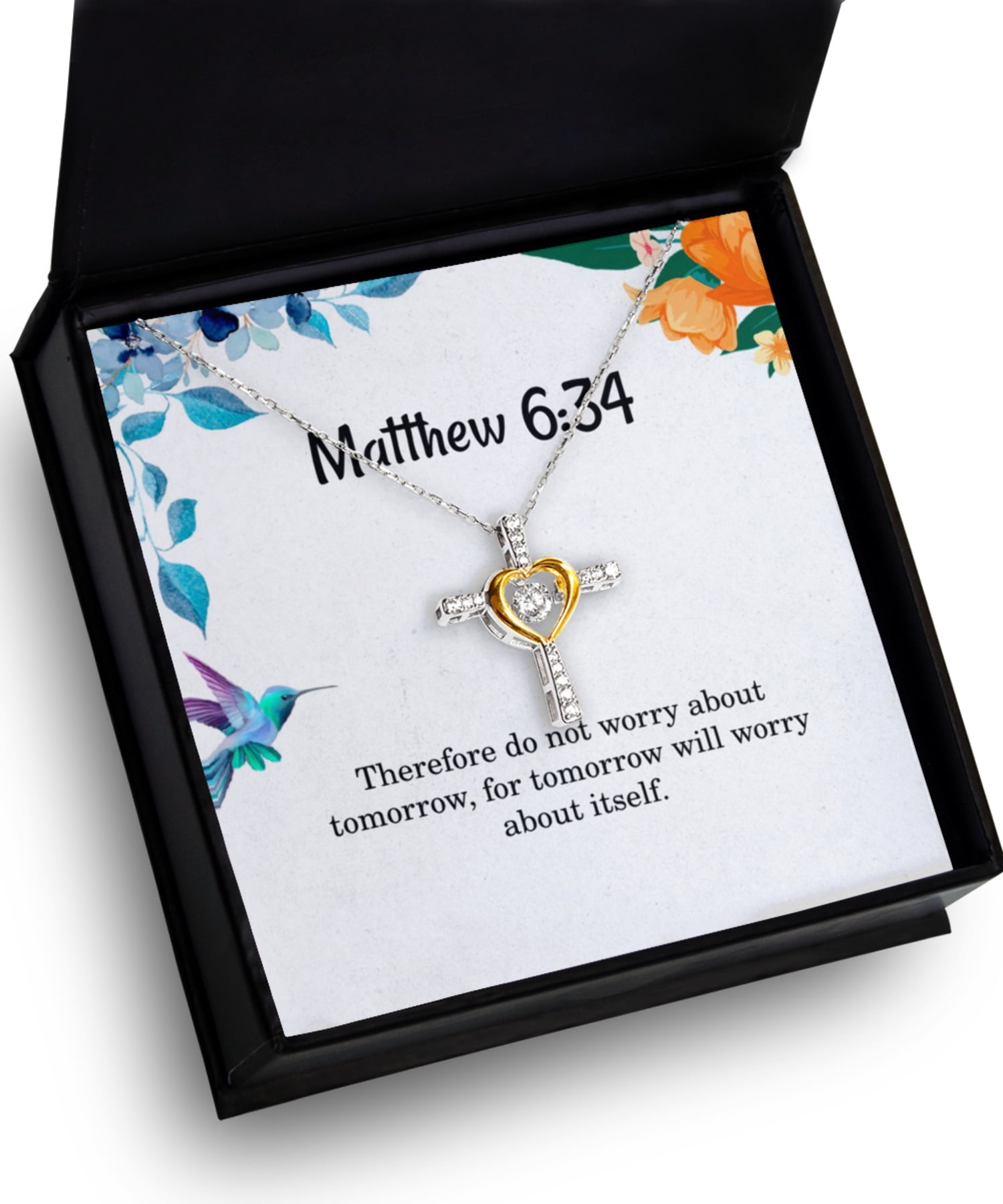 Matthew 6 34 Necklace Matthew 6:34 Gift Bible Verse Jewelry Therefore ...