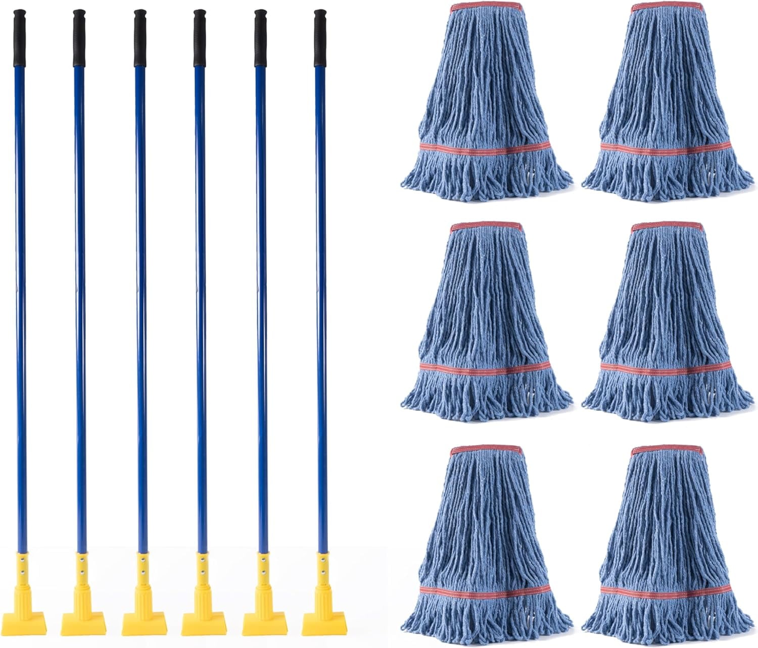 Matthew 6 Set Commercial Mop Heavy Duty Industrial Mops with 60 ...
