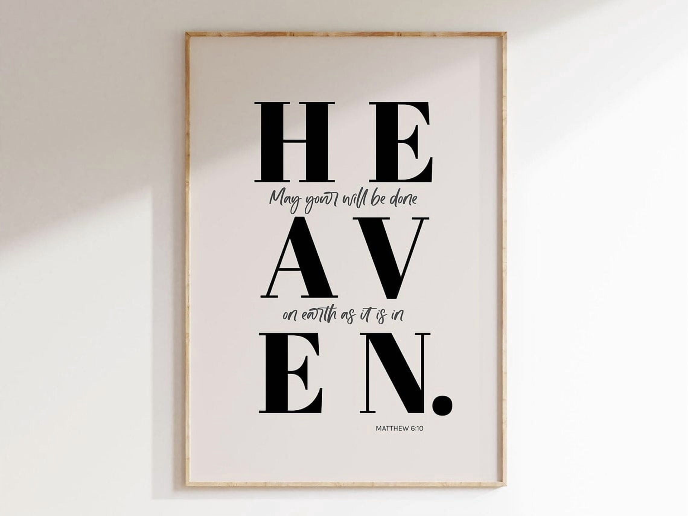 Matthew 610 On Earth As It Is In Heaven Bible Verse Print Modern ...