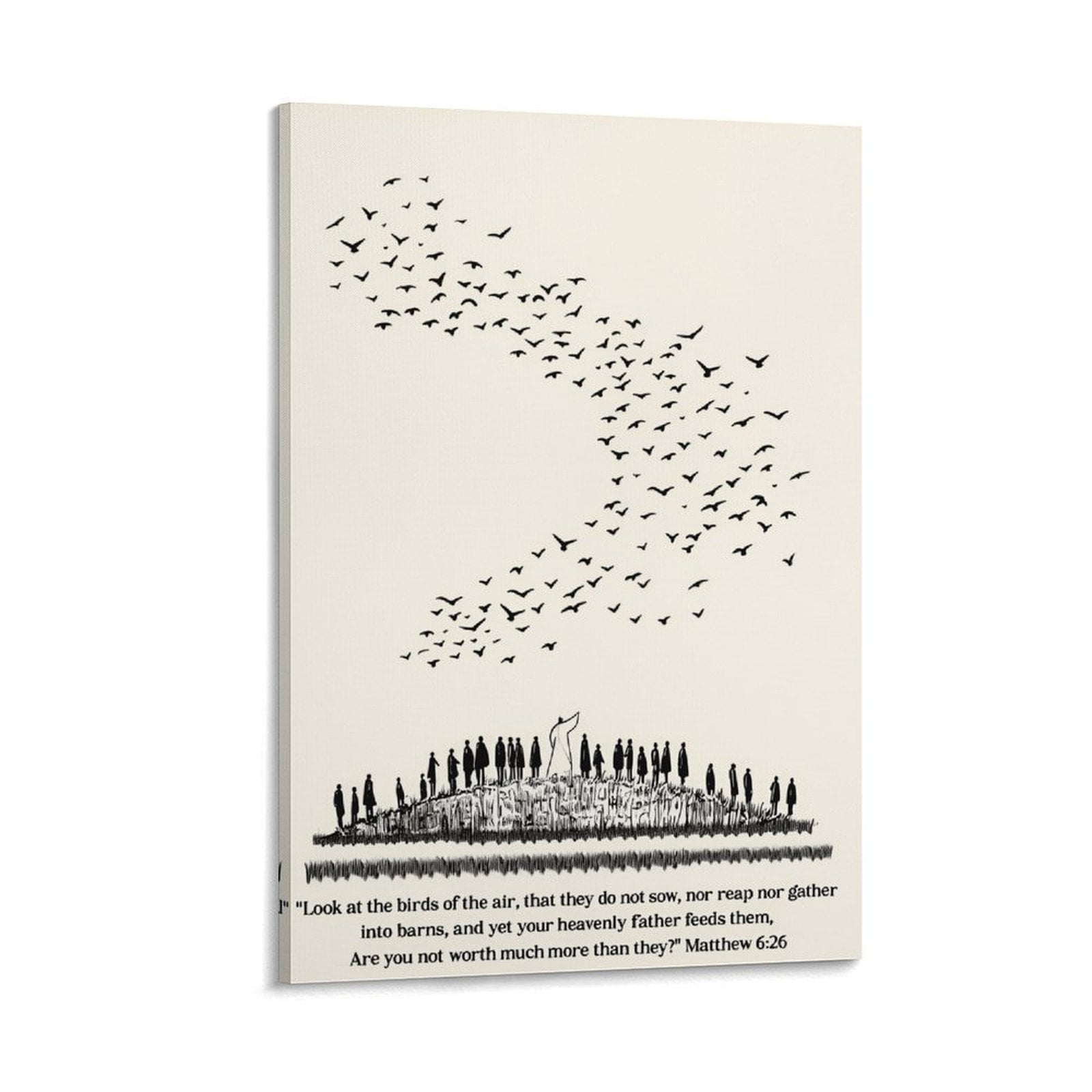 Matthew 626 Bible Verse Wall Poster,Christian Hanging Banner,Canvas ...