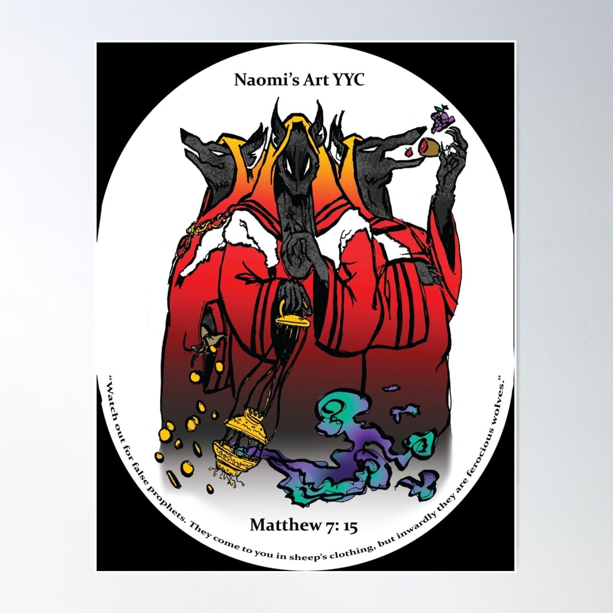 Matthew 7:15 Poster Wall Art, Modern Wall Decor For Living Room Bedroom ...