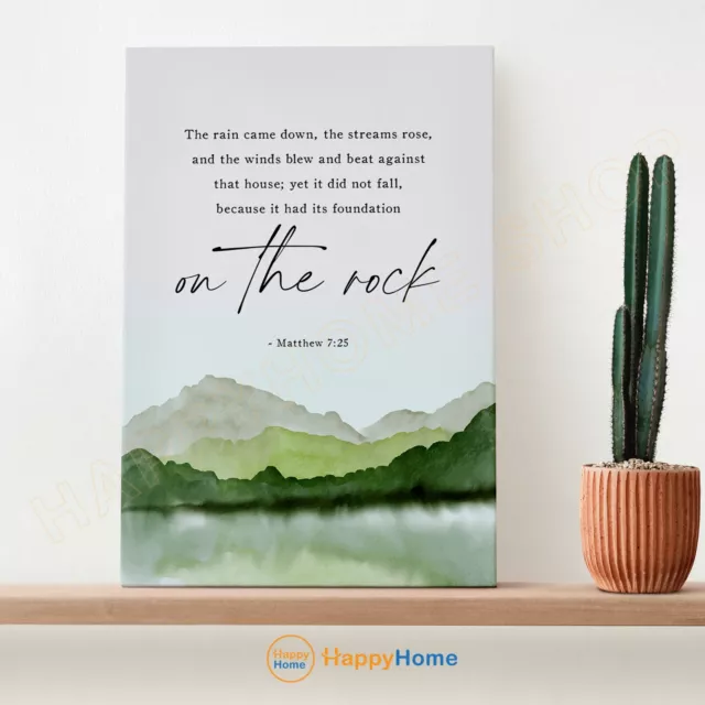 Matthew 7:25 Bible Verse Wall Art Scripture Quotes Christian Prints ...