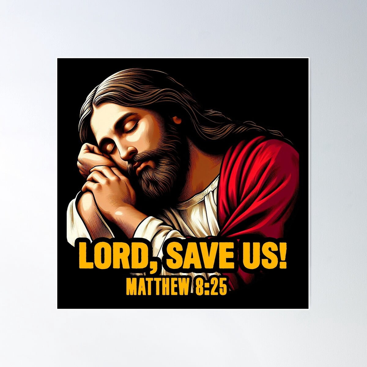 Matthew 8:25 Lord Save Us Poster Wall Art, Modern Wall Decor For Living ...