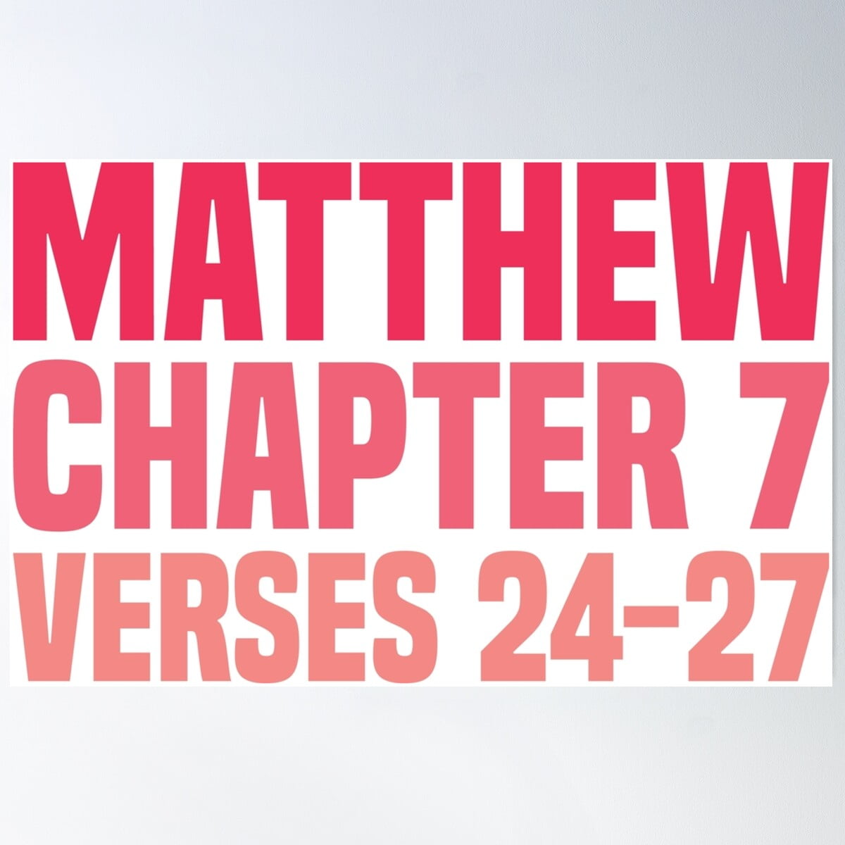 Matthew Chapter 7 Verse 24-27 - Holy Bible Poster Wall Art, Modern Wall ...