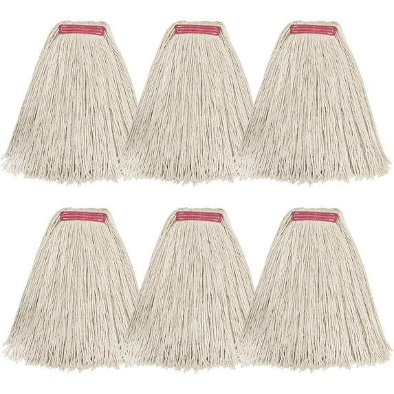 Matthew Cleaning 24oz 6Pack Cotton Floor Mop,Cotton Looped-Open String ...