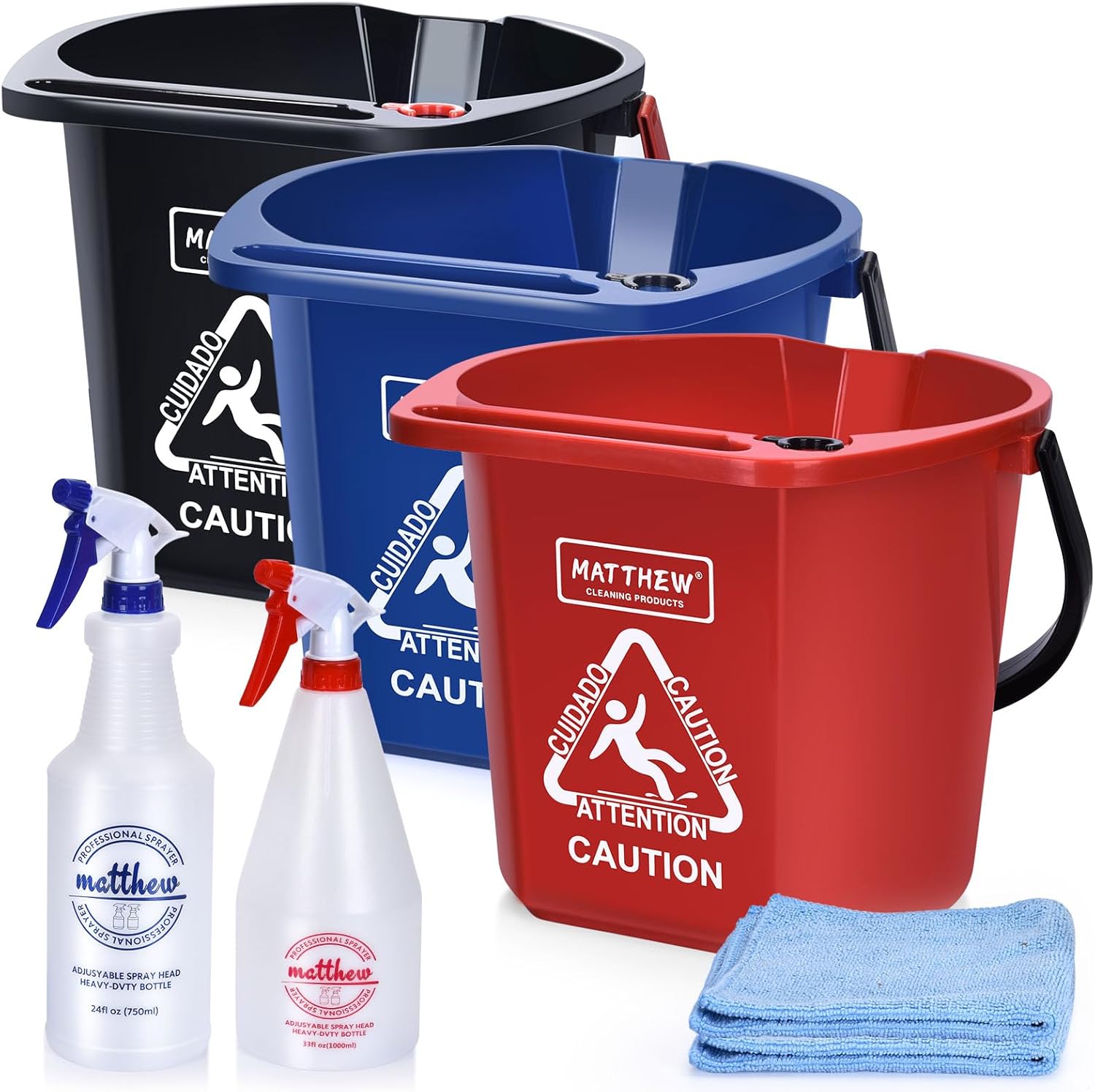 Matthew Cleaning 4.2 Gallon Mop Bucket, Heavy Duty Plastic Cleaning ...