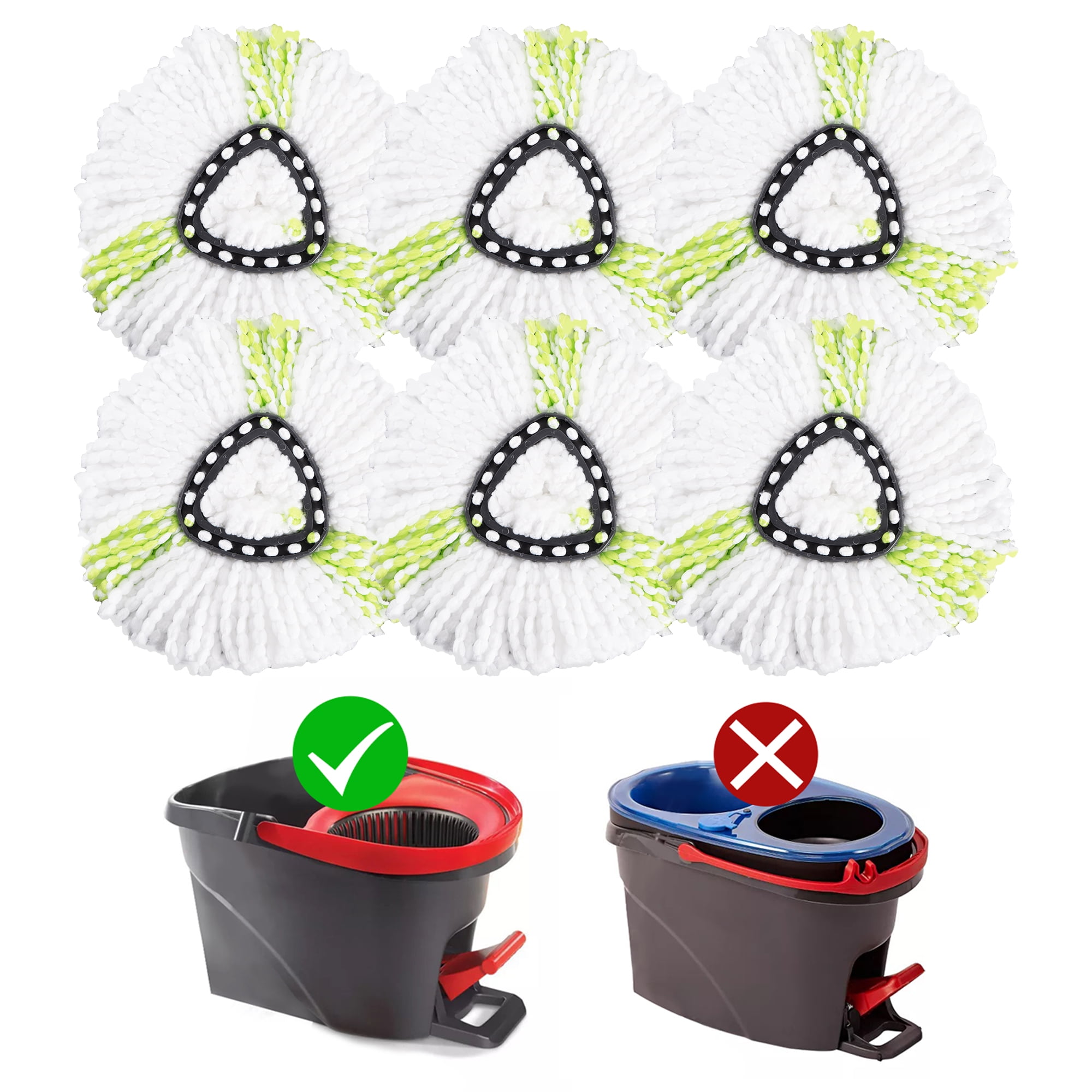 Matthew Cleaning 6Pack Green Microfiber Spin Mop Replacement Head ...