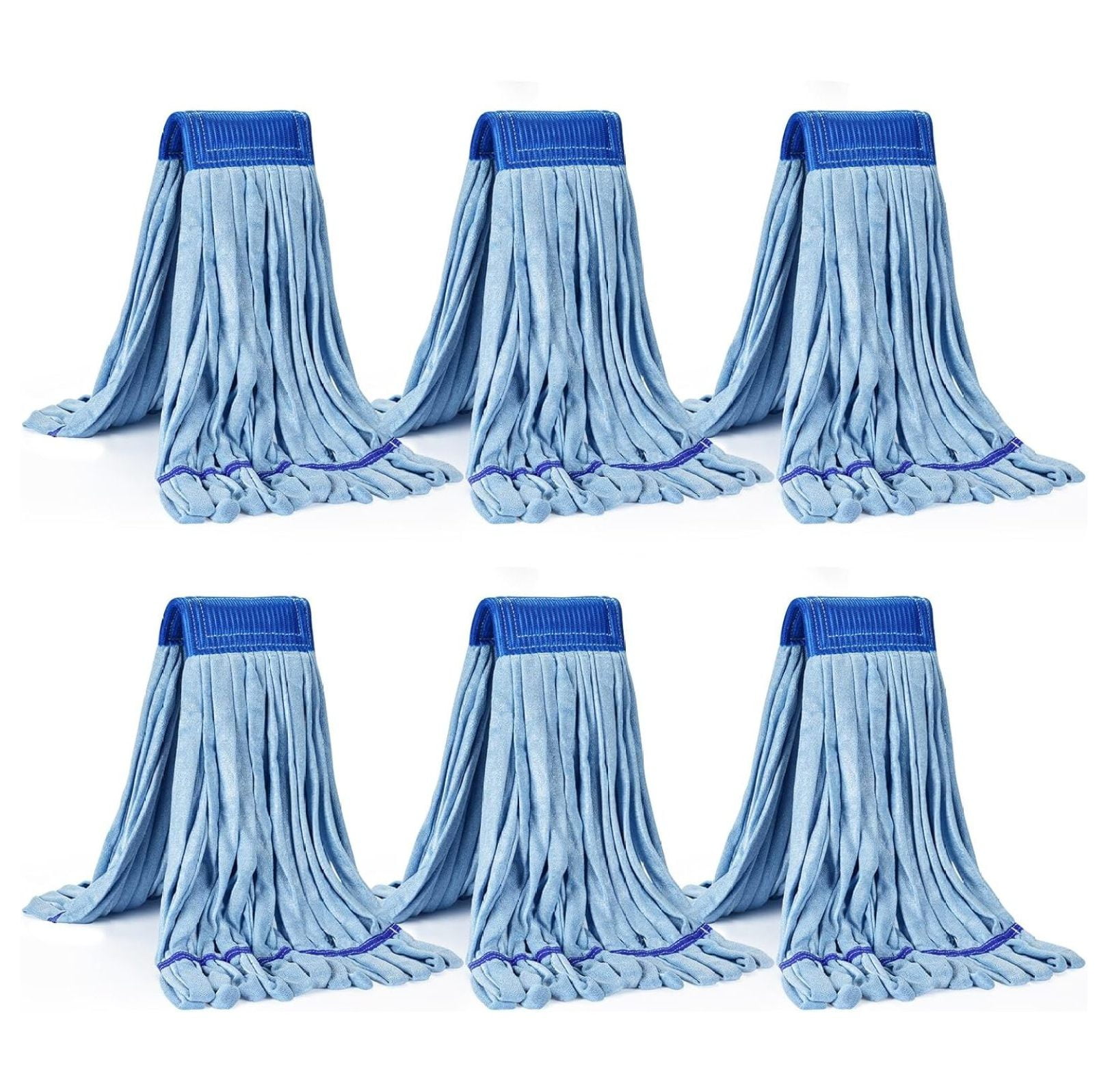 Matthew Cleaning Microfiber Tube Mop(Large,Blue,6Pack)Heavy Duty Mop ...