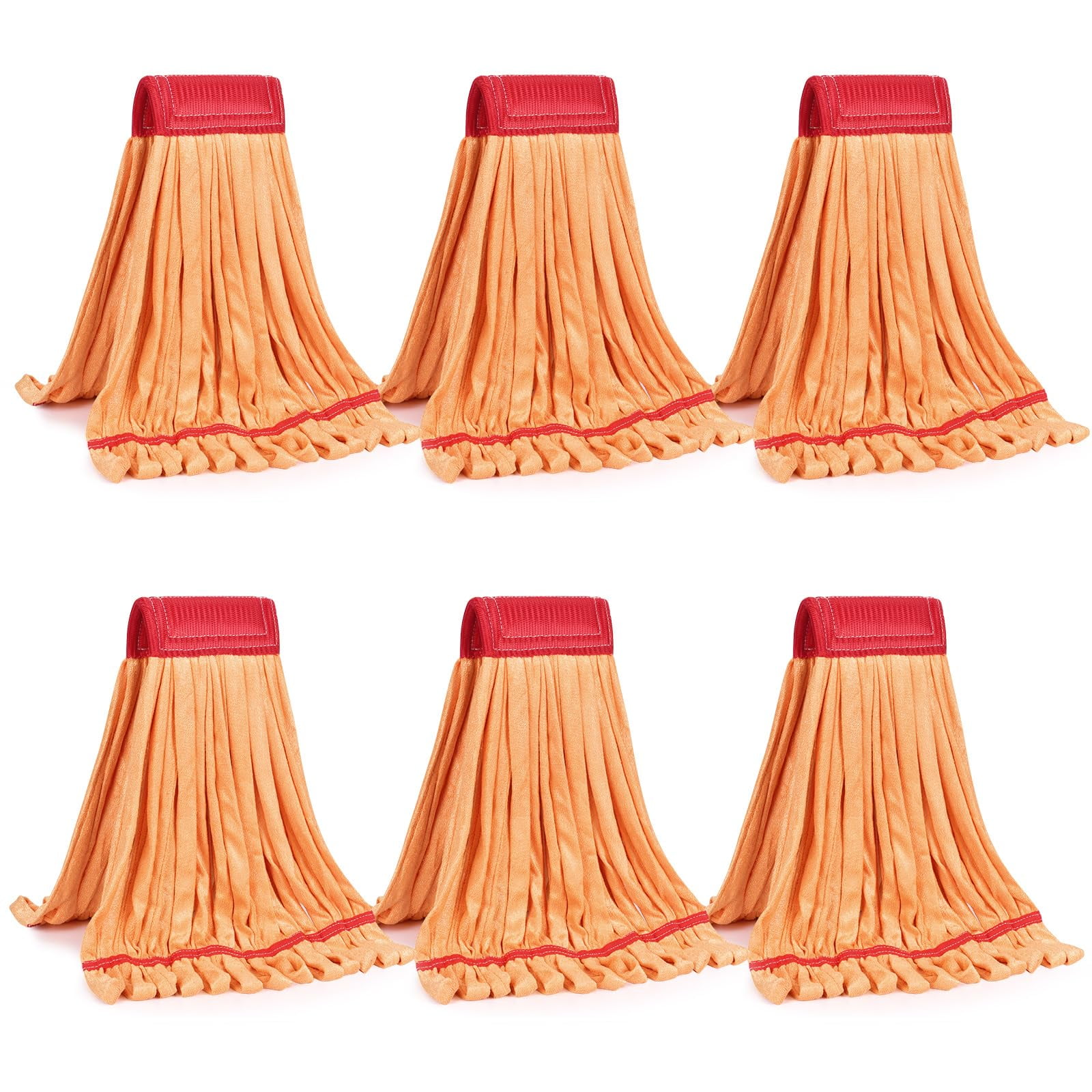 Matthew Cleaning Microfiber Tube Mop Medium 6Pack Orange: Heavy Duty ...