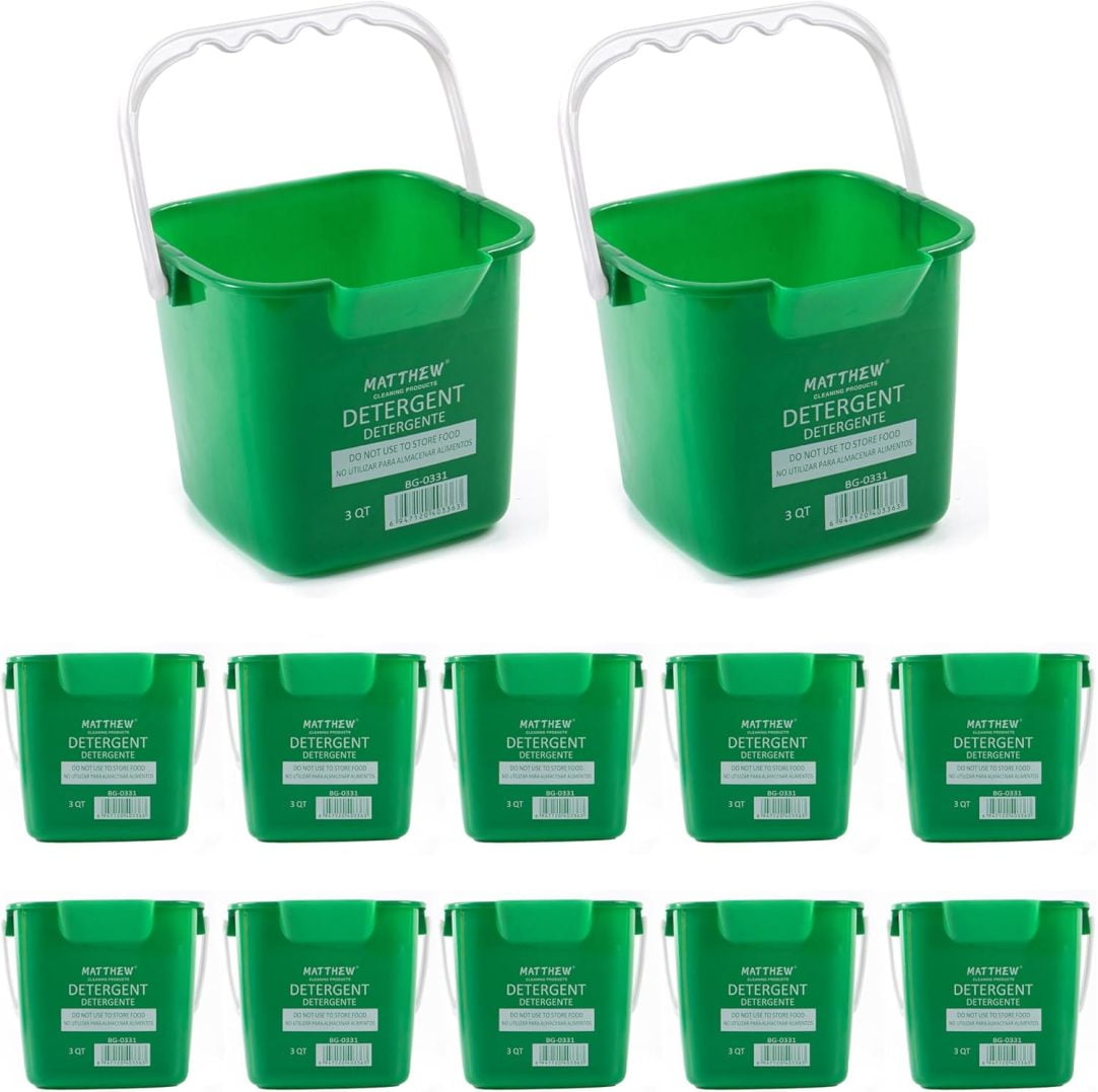 Matthew Detergent&Sanitizing Cleaning Bucket 3 Quart Plastic Pail,Set ...