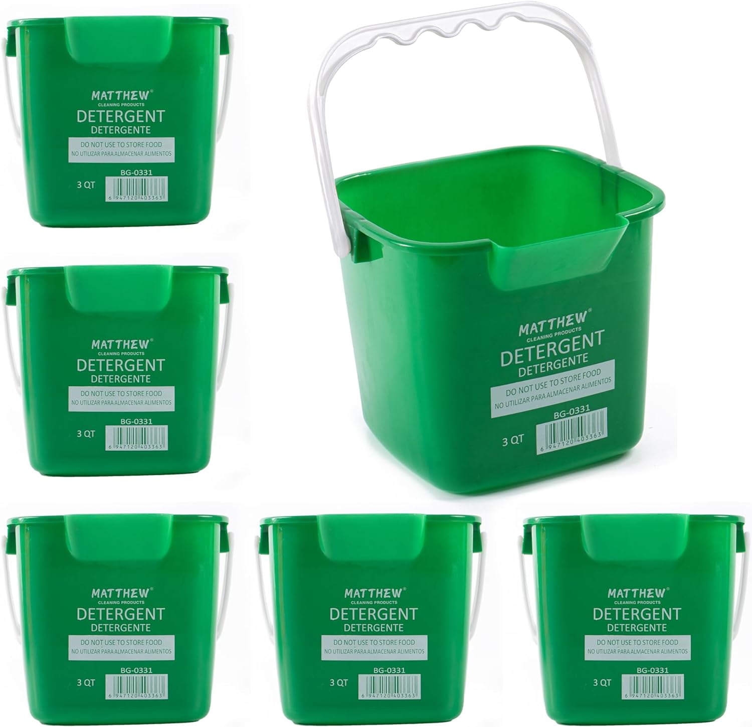 Matthew Detergent and Sanitizing Cleaning Bucket 3 Quart Plastic Pail ...