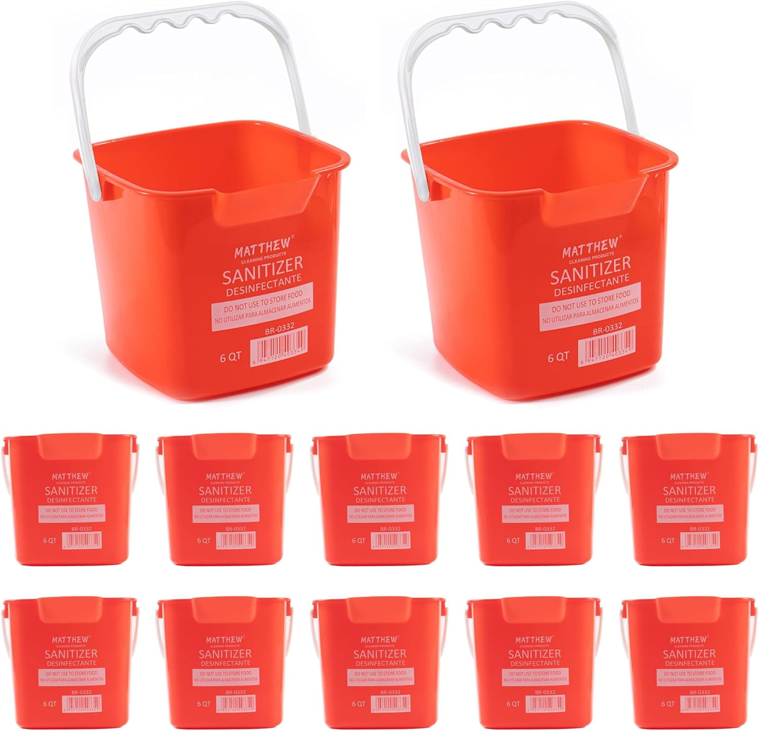 Matthew Detergent&Sanitizing Cleaning Bucket 6 Quart Plastic Pail,Set ...