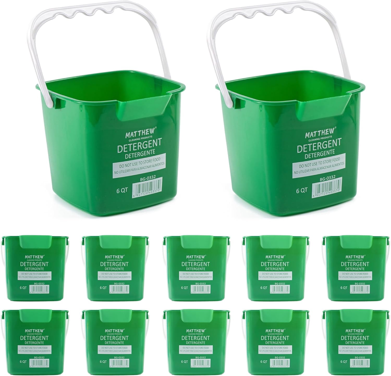 Matthew Detergent&Sanitizing Cleaning Bucket 6 Quart Plastic Pail,Set ...