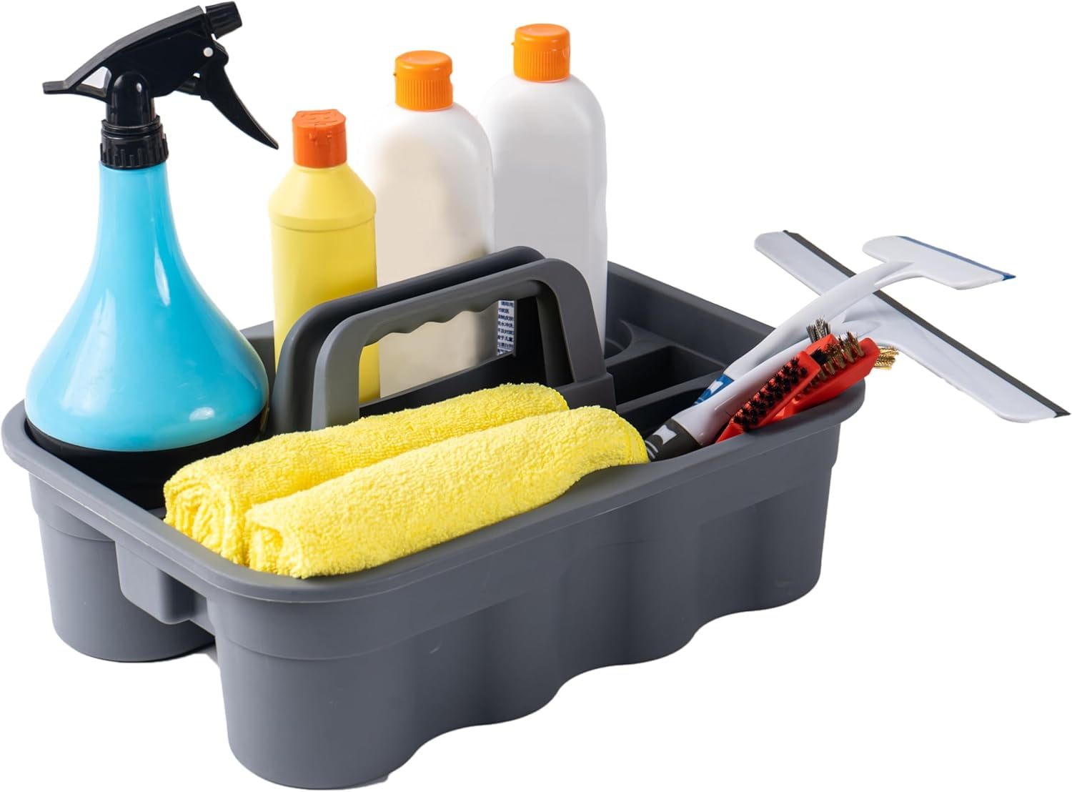 Matthew Large Plastic Tote Tool & Dee Supply Cleaning Caddy with Handle ...