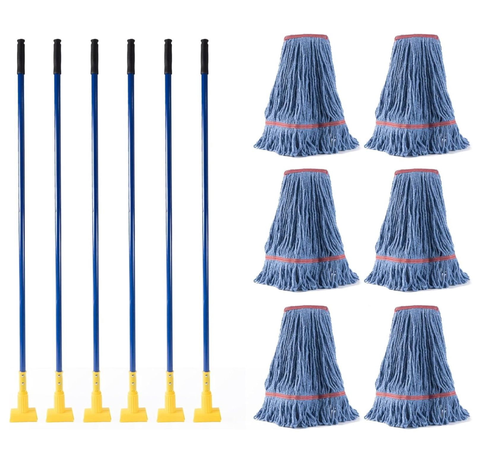 Matthew Mop Heavy Duty Industrial Mops with 60''Stainless Steel Pole ...