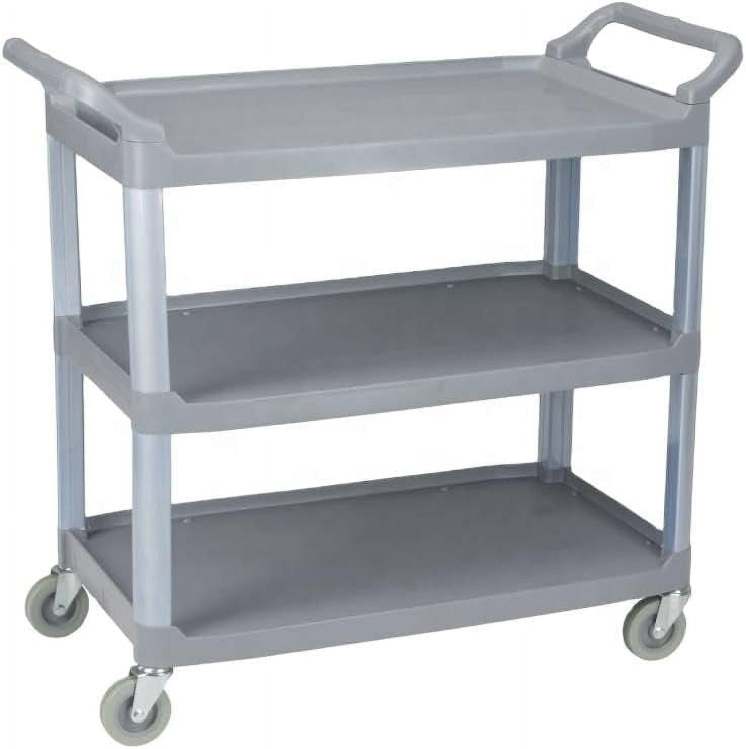 Plastic Large Utility Carts with Wheels,Heavy Duty 400lbs Capacity Rolling Service Cart,3-Tier ...