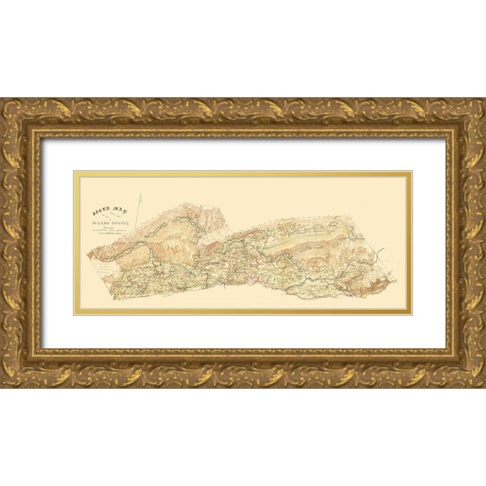 Matthews 14x8 Gold Ornate Wood Framed with Double Matting Museum Art ...