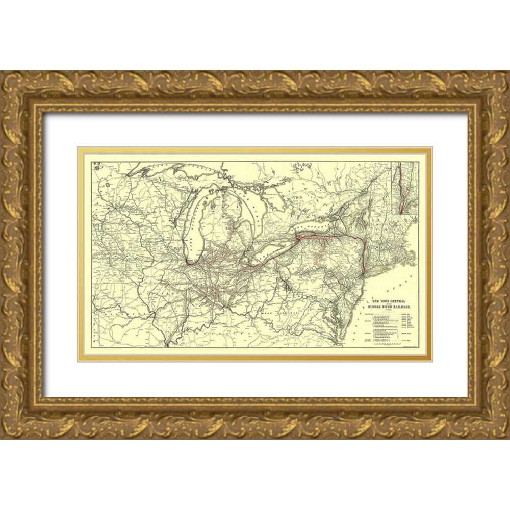 Matthews 32x20 Gold Ornate Wood Framed with Double Matting Museum Art ...