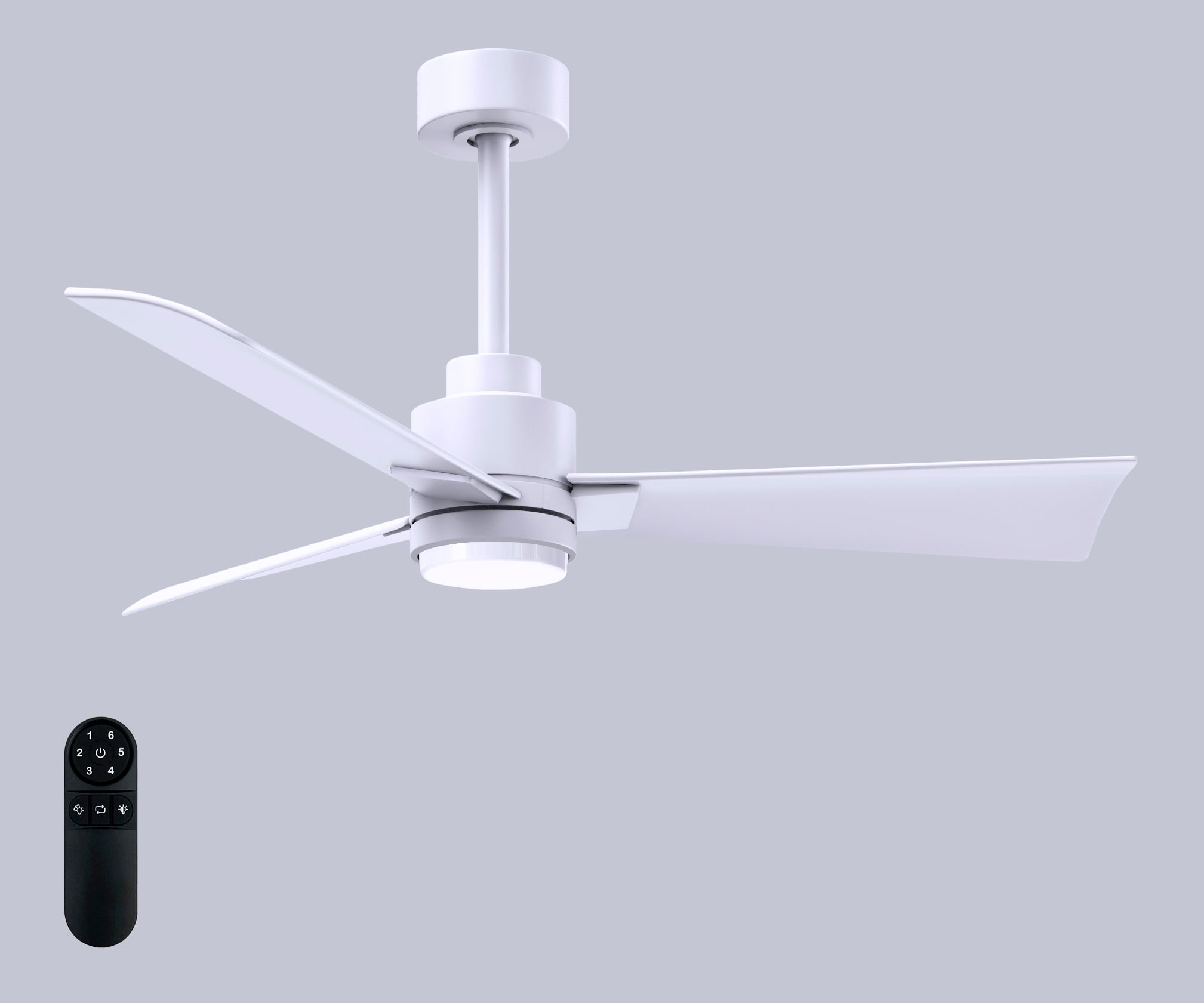 Matthews Fan Company AKLK-MWH-MWH-42 Alessandra 42” Matte White Ceiling ...