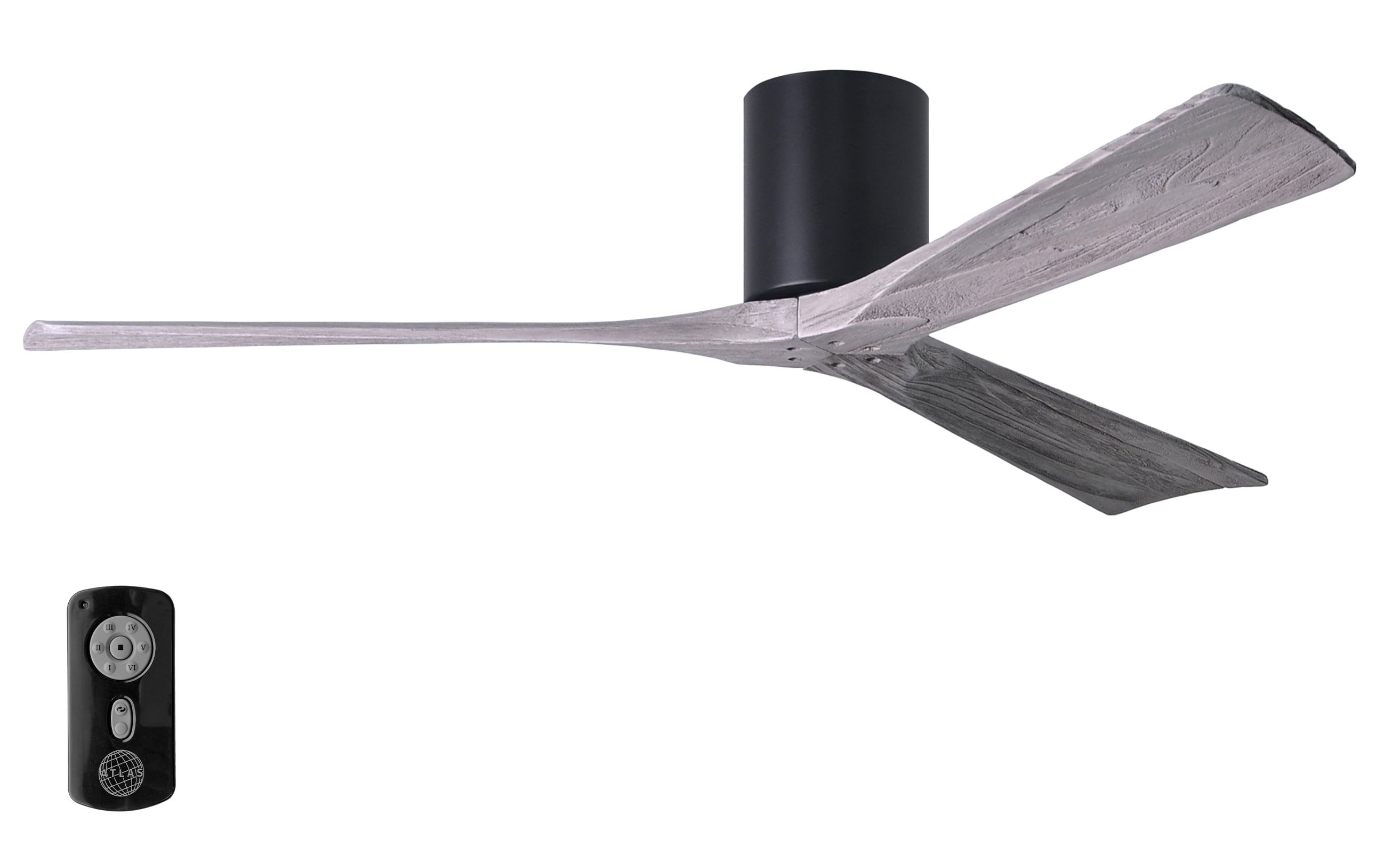 Matthews Fan Company IR3H-BK-BW-60 Irene 60" Matte Black Hugger Ceiling ...