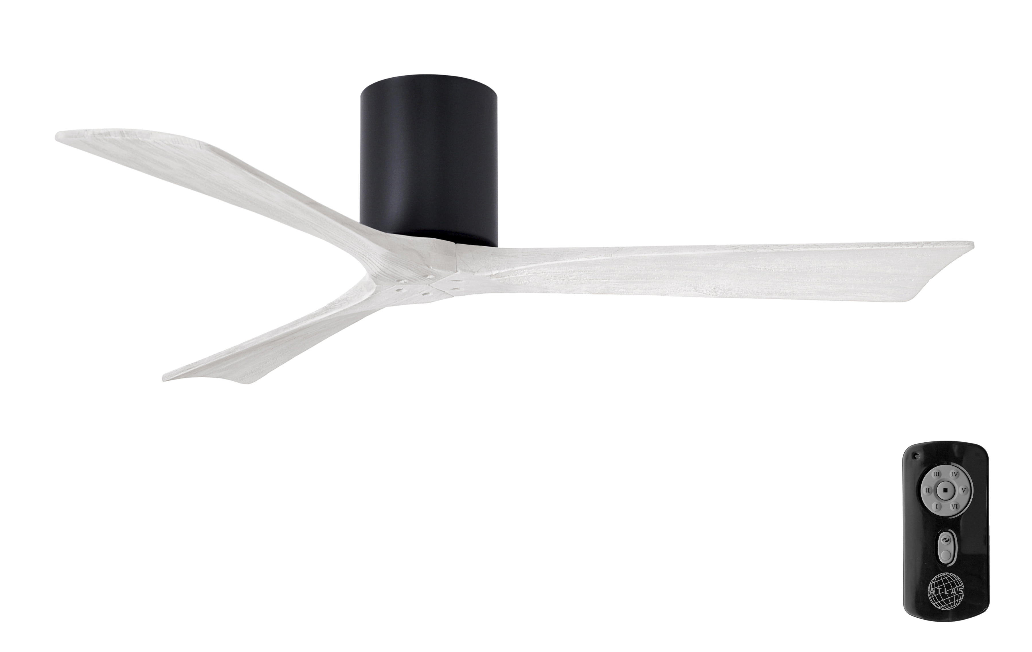 Matthews Fan Company IR3H-BK-MWH-52 Irene 52" Matte Black Hugger ...