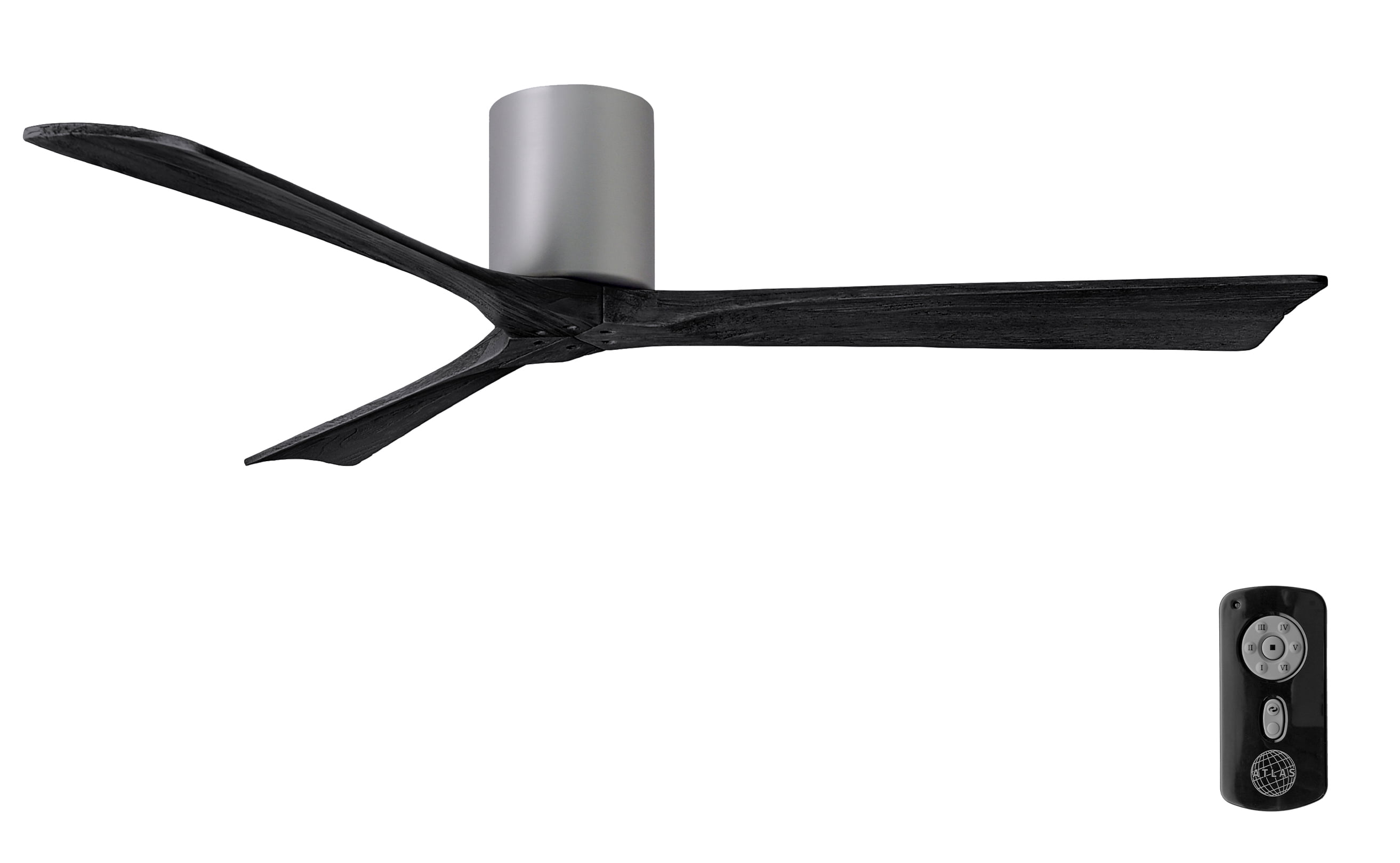 Matthews Fan Company IR3H-BN-BK-60 Irene 60" Brushed Nickel Hugger ...