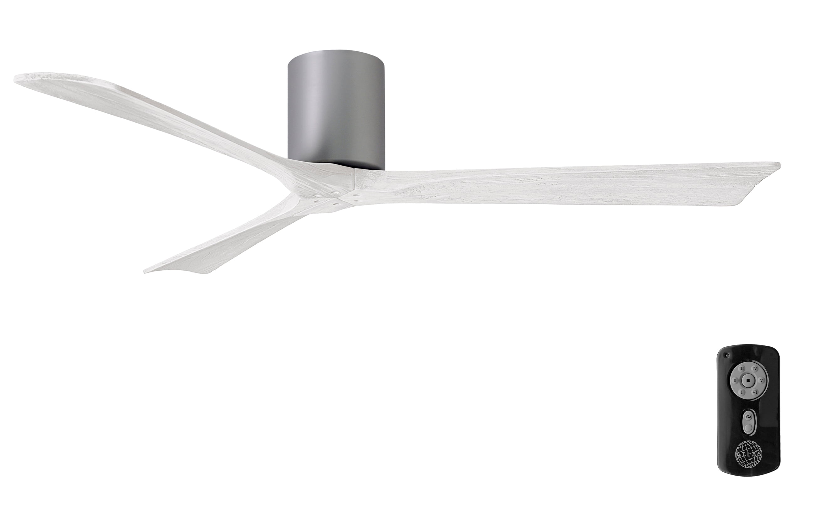 Matthews Fan Company IR3H-BN-MWH-60 Irene 60" Brushed Nickel Hugger ...