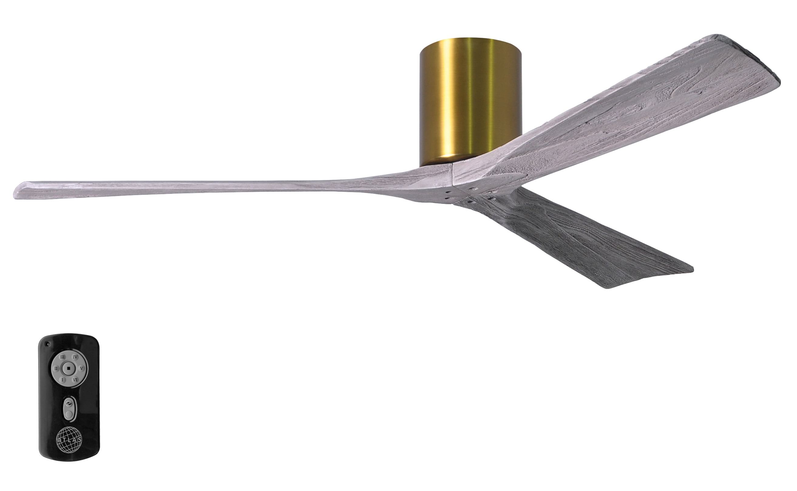 Matthews Fan Company IR3H-BRBR-BW-60 Irene 60" Brushed Brass Hugger ...