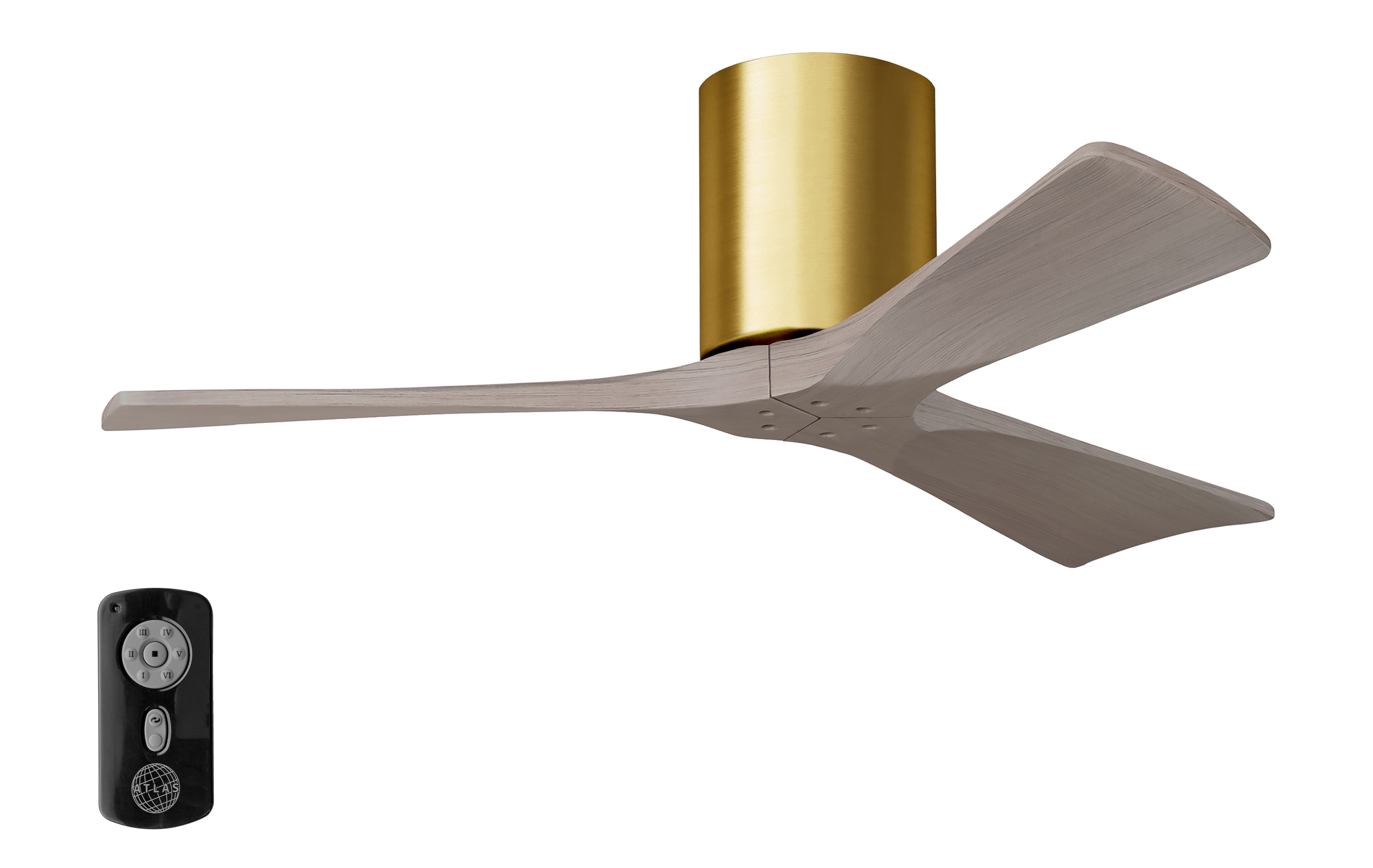 Matthews Fan Company IR3H-BRBR-GA-42 Irene 42" Brushed Brass Hugger ...