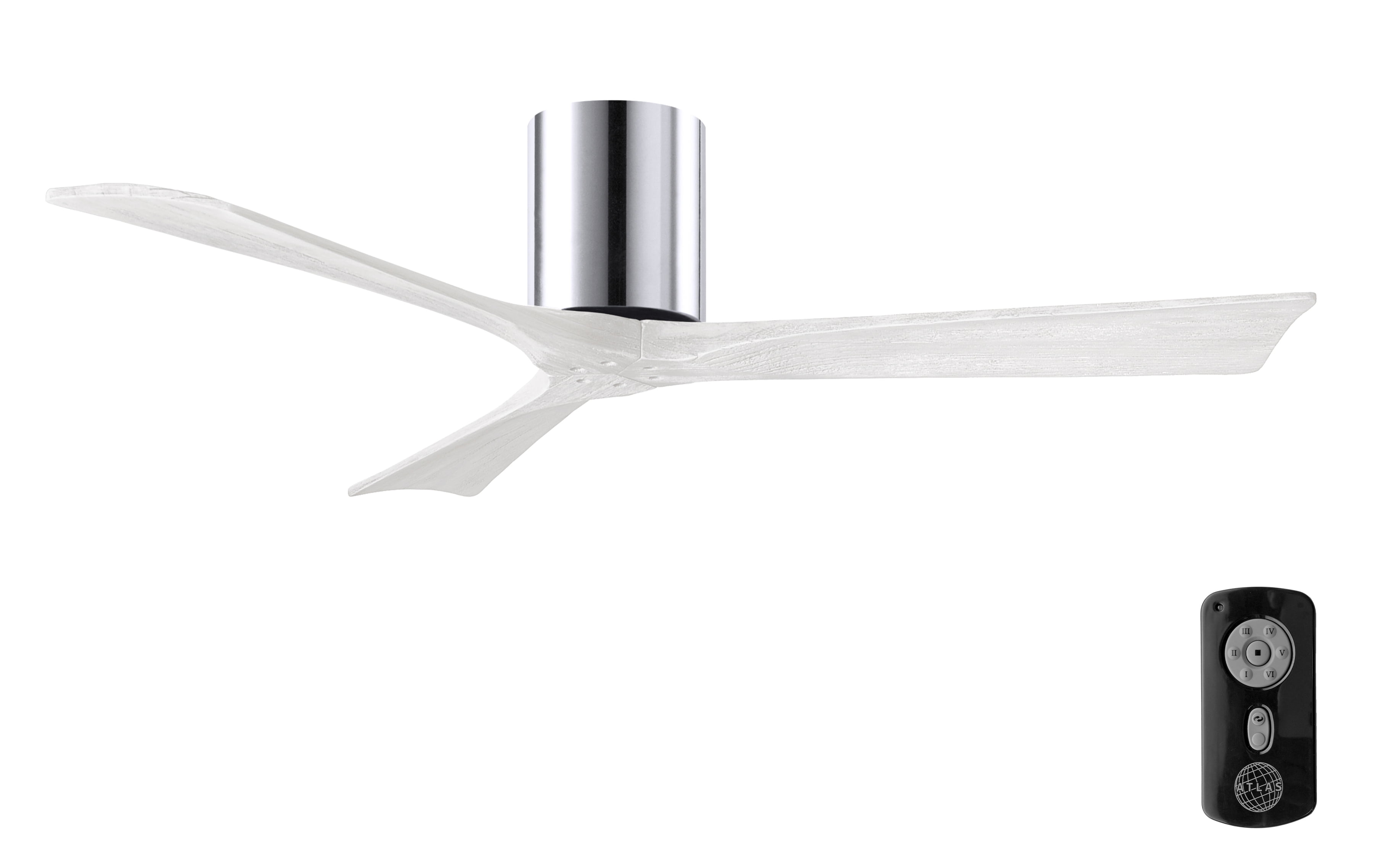 Matthews Fan Company IR3H-CR-MWH-52 Irene 52" Polished Chrome Hugger ...