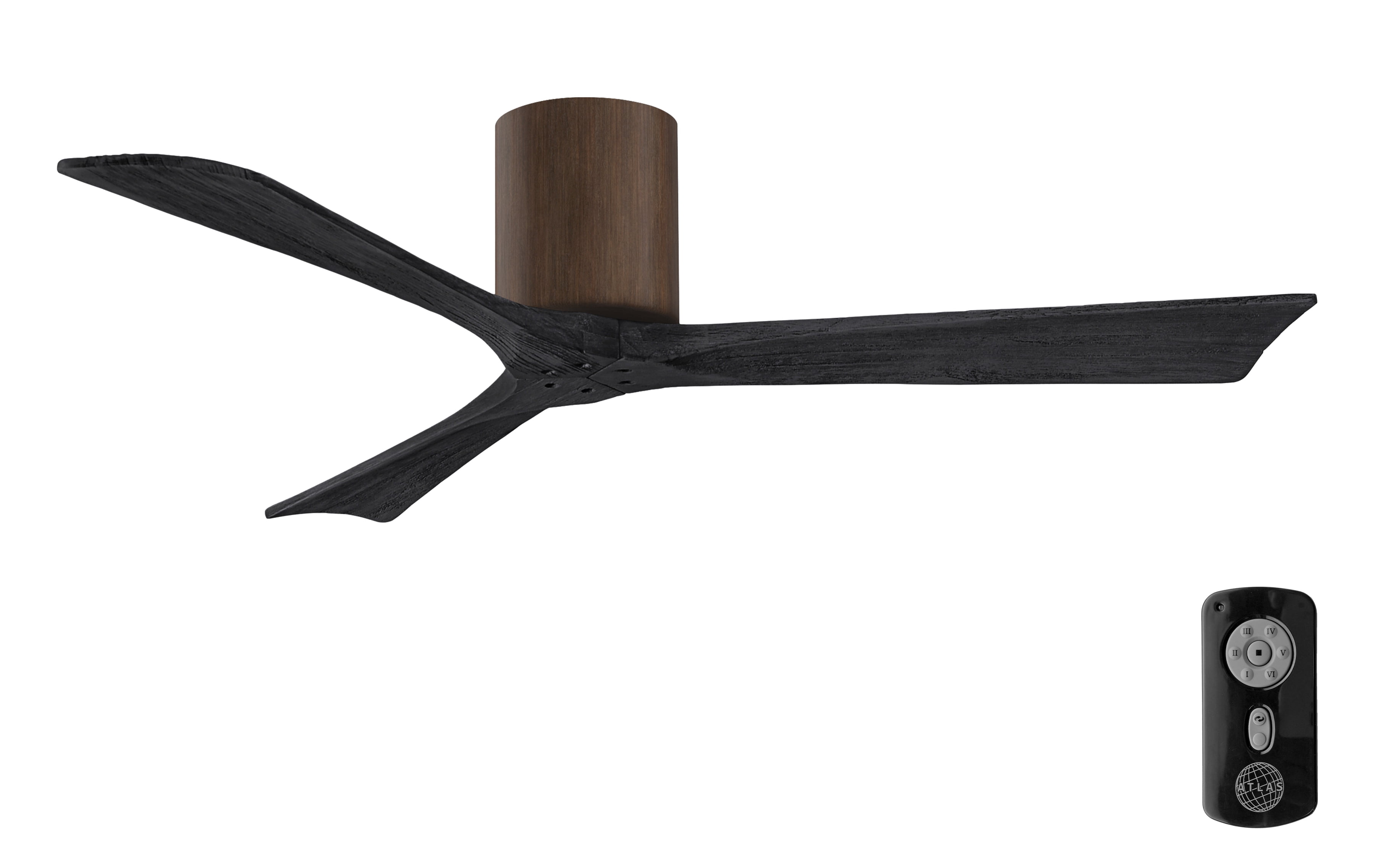 Matthews Fan Company IR3H-WN-BK-52 Irene 52" Walnut Hugger Ceiling Fan ...