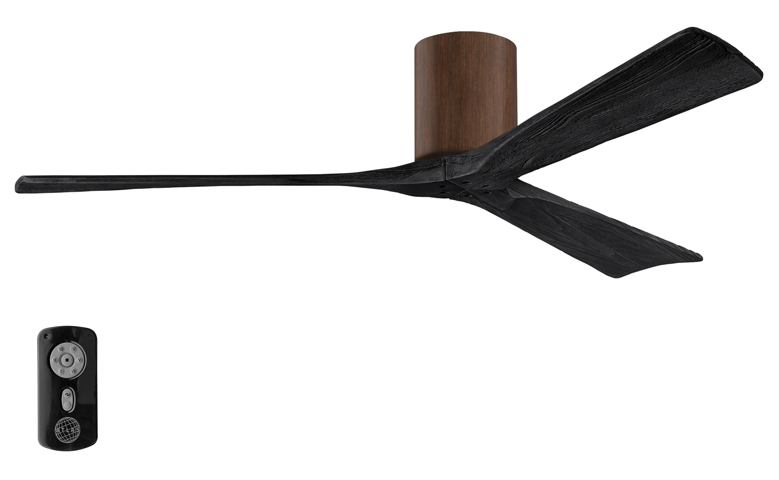 Matthews Fan Company IR3H-WN-BK-60 Irene 60" Walnut Hugger Ceiling Fan ...