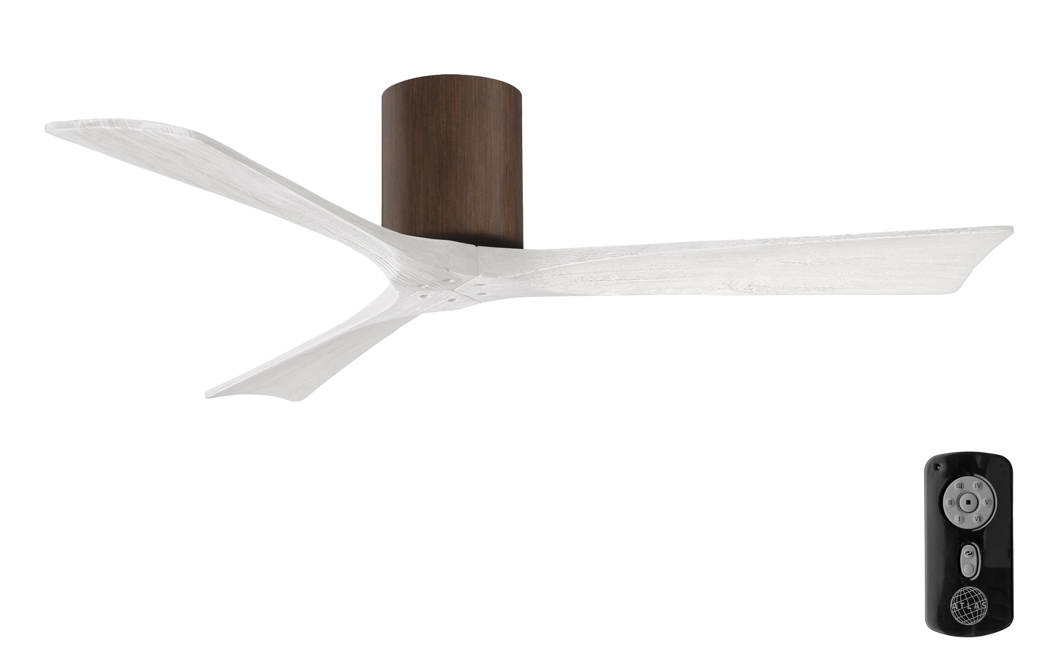 Matthews Fan Company IR3H-WN-MWH-52 Irene 52" Walnut Hugger Ceiling Fan ...