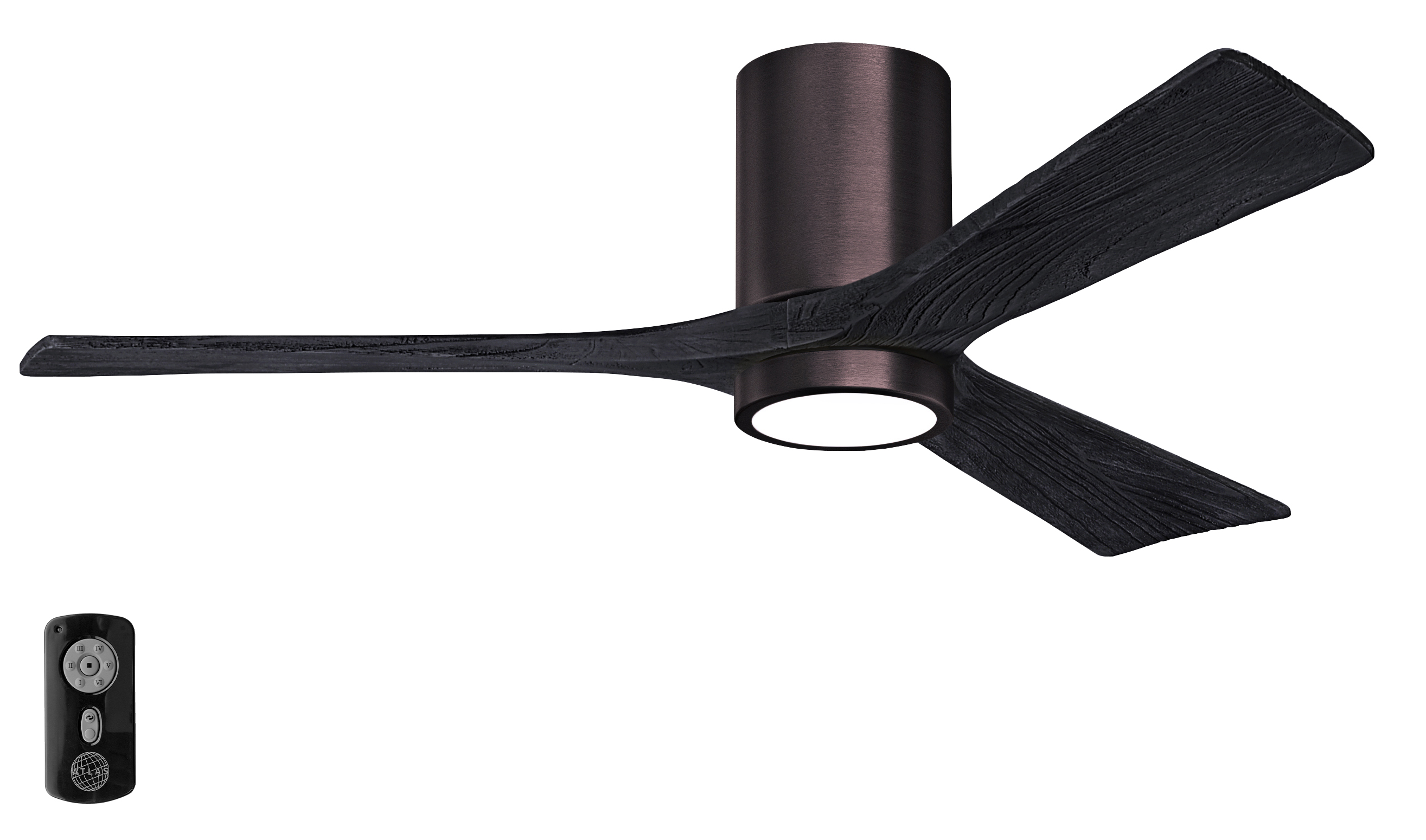 Matthews Fan Company IR3HLK-BB-BK-52 Irene 52" Brushed Bronze Hugger ...