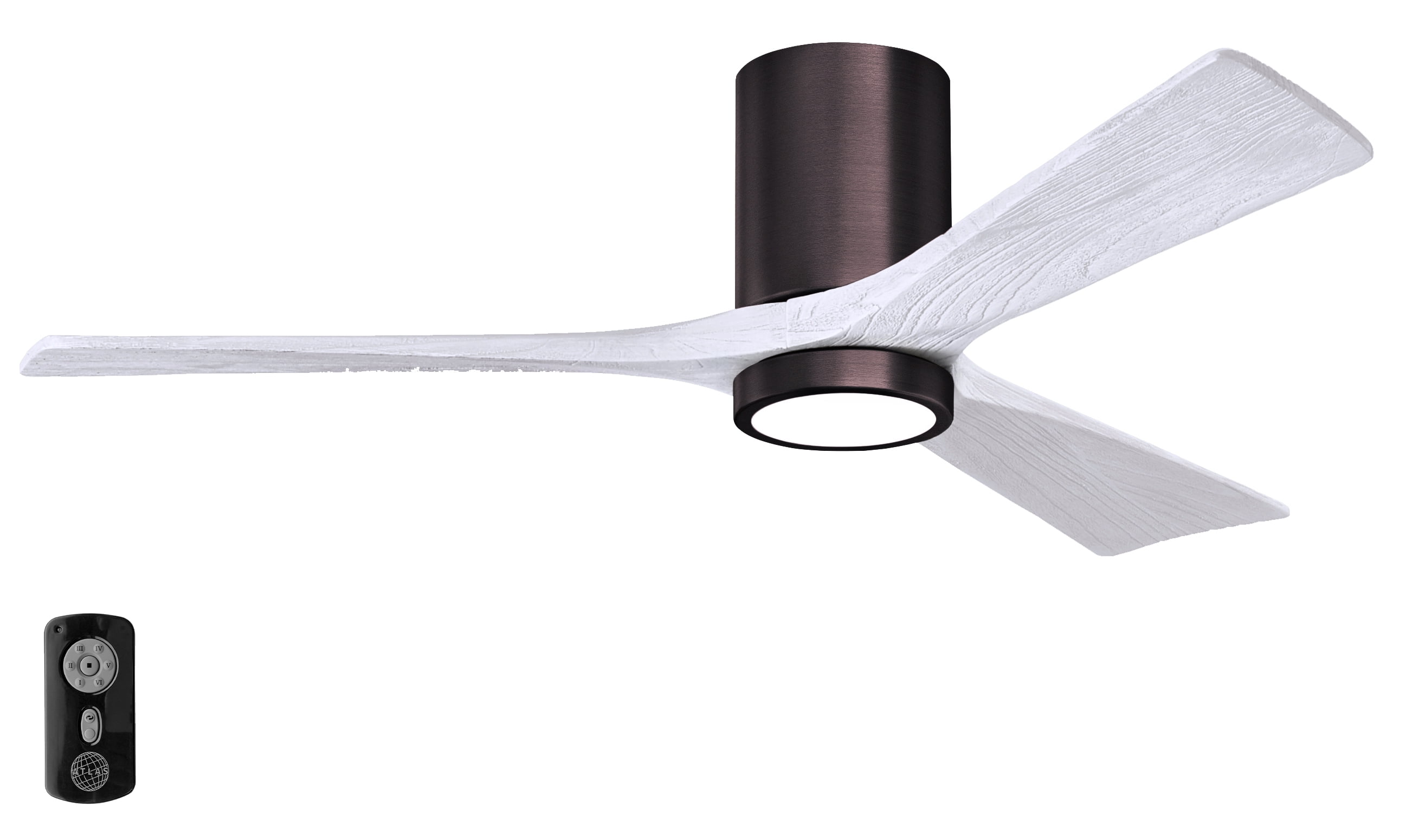 Matthews Fan Company IR3HLK-BB-MWH-52 Irene 52" Brushed Bronze Hugger ...