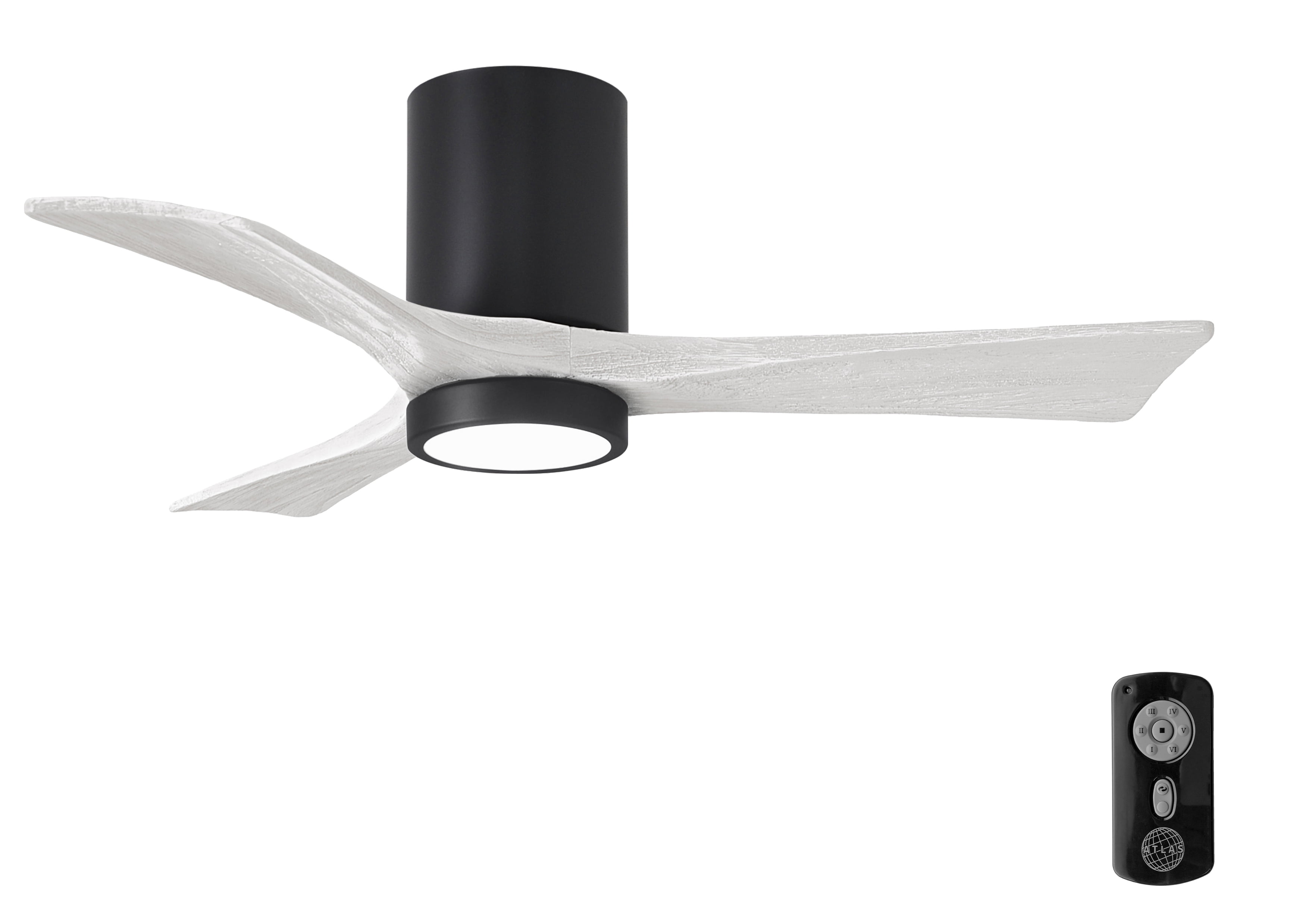 Matthews Fan Company IR3HLK-BK-MWH-42 Irene 42" Matte Black Hugger ...