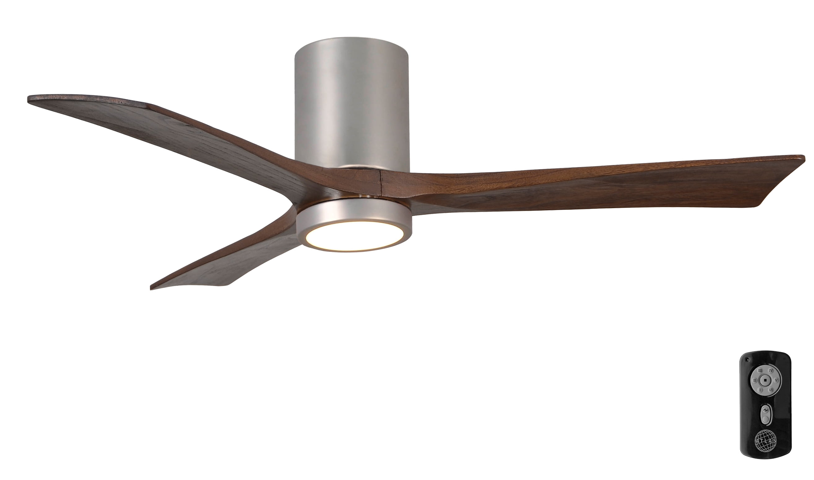 Matthews Fan Company IR3HLK-BN-WA-52 Irene 52" Brushed Nickel Hugger ...