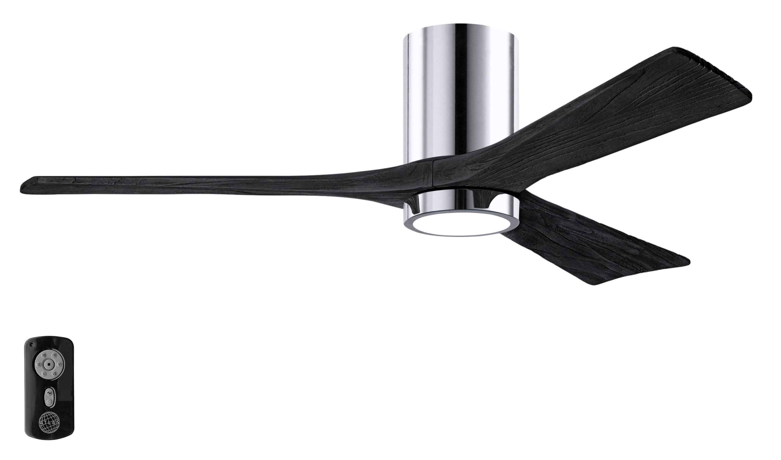 Matthews Fan Company IR3HLK-CR-BK-52 Irene 52" Polished Chrome Hugger ...