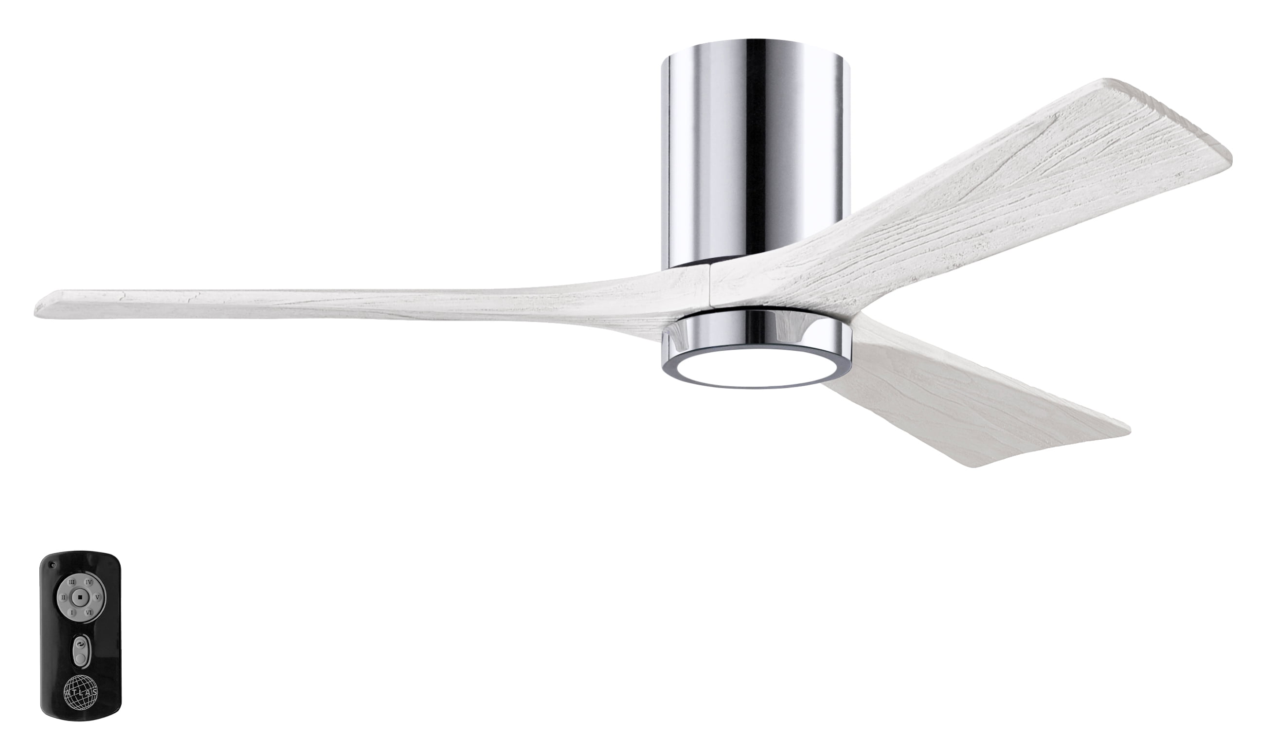 Matthews Fan Company IR3HLK-CR-MWH-52 Irene 52" Polished Chrome Hugger ...