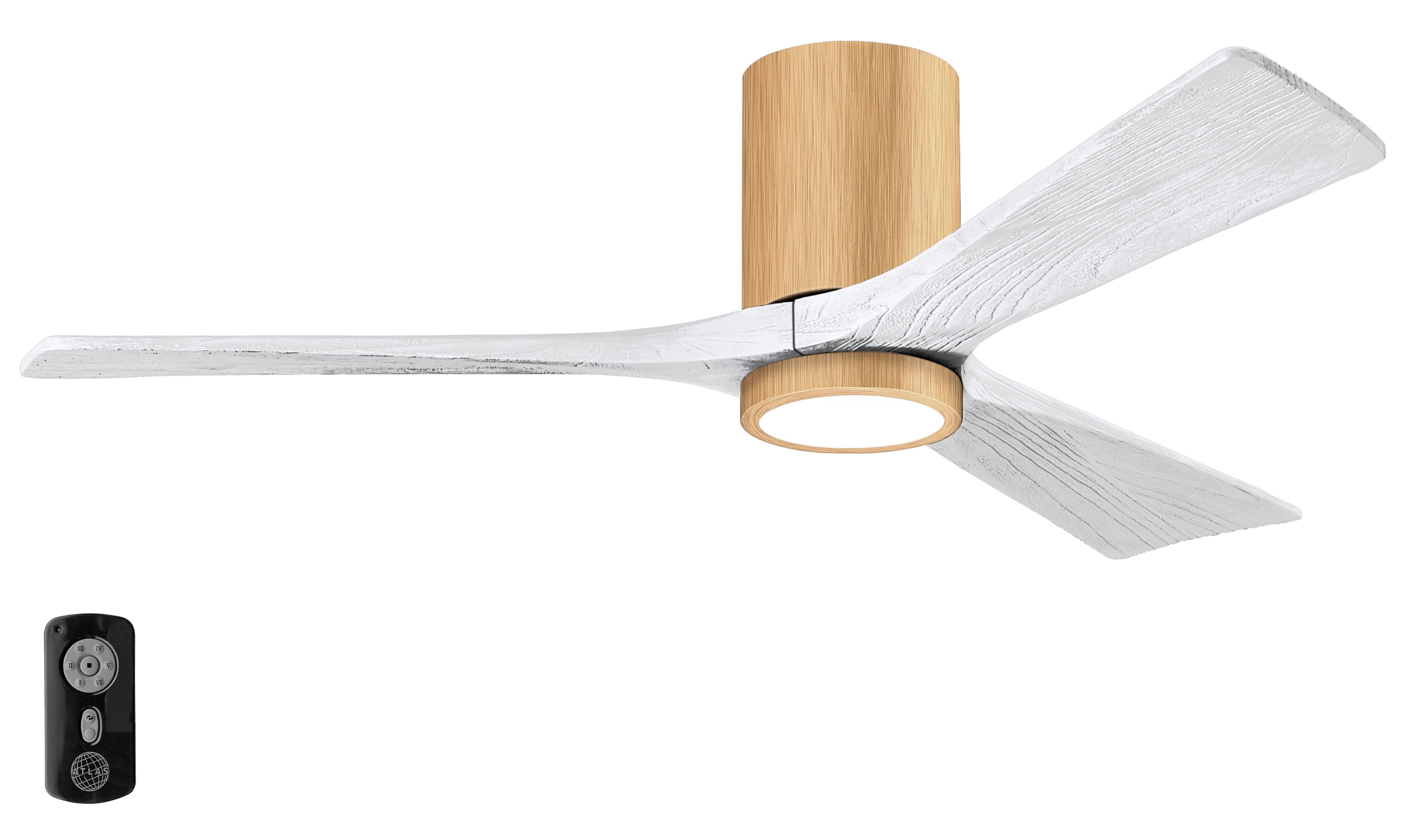 Matthews Fan Company IR3HLK-LM-MWH-52 Irene 52" Light Maple Hugger ...