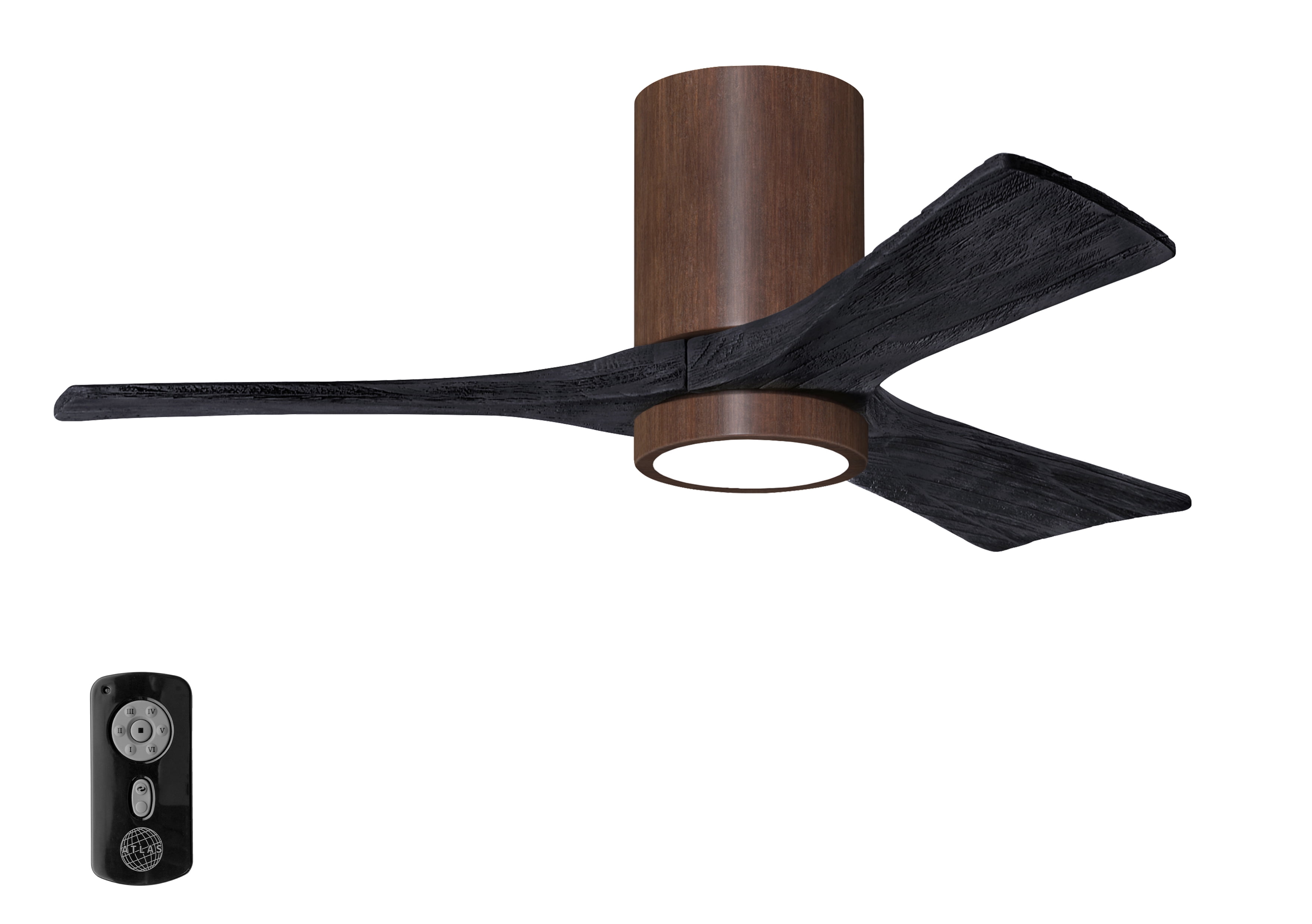 Matthews Fan Company IR3HLK-WN-BK-42 Irene 42" Walnut Hugger Ceiling ...