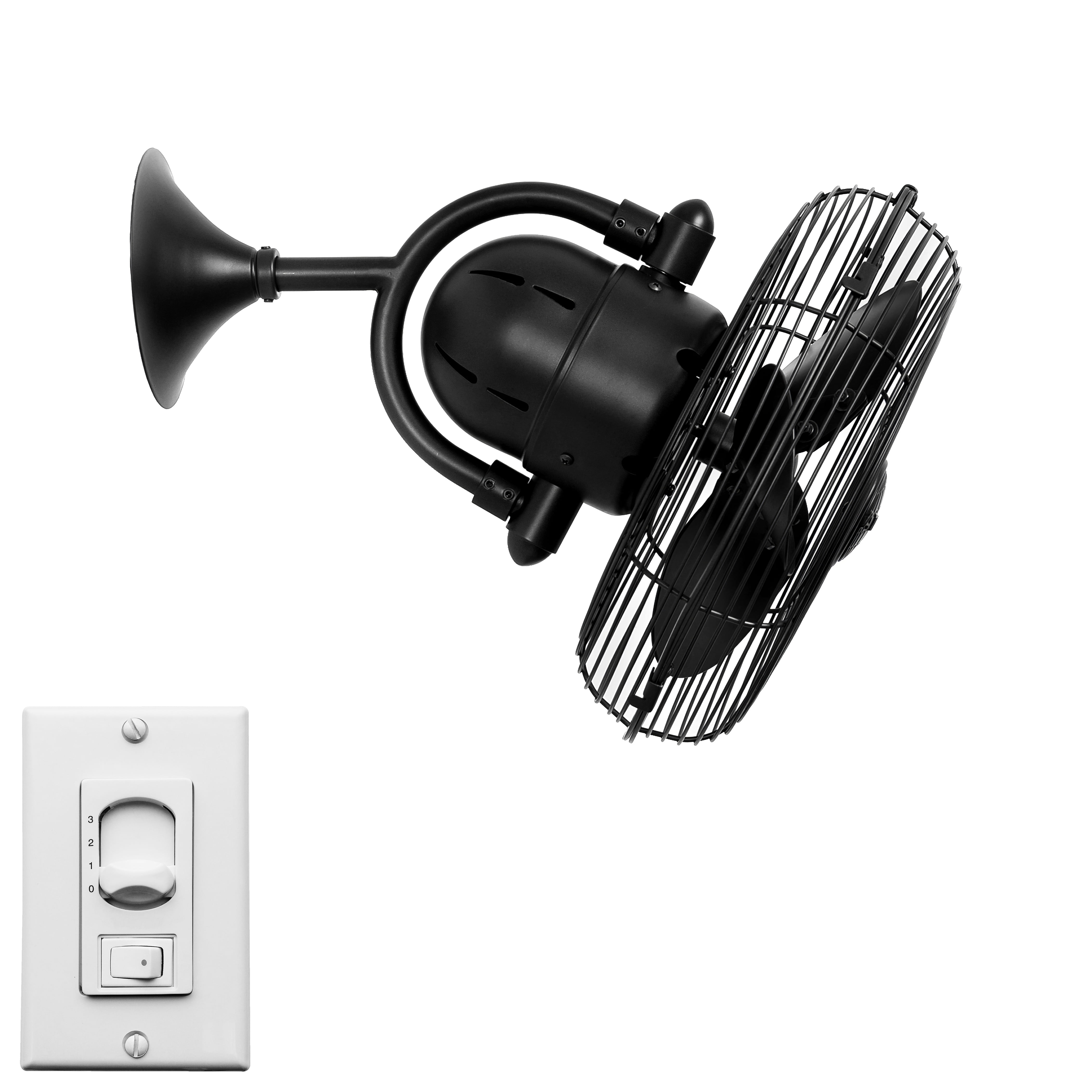 Matthews Fan Company Kaye 13 Inch Matte Black Wall Mount Ceiling Fan ...