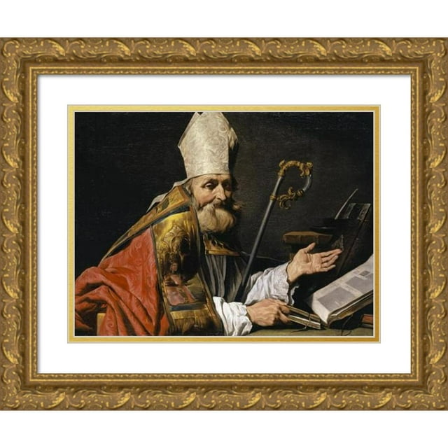 Matthias Stom 18x15 Gold Ornate Wood Frame and Double Matted Museum Art ...