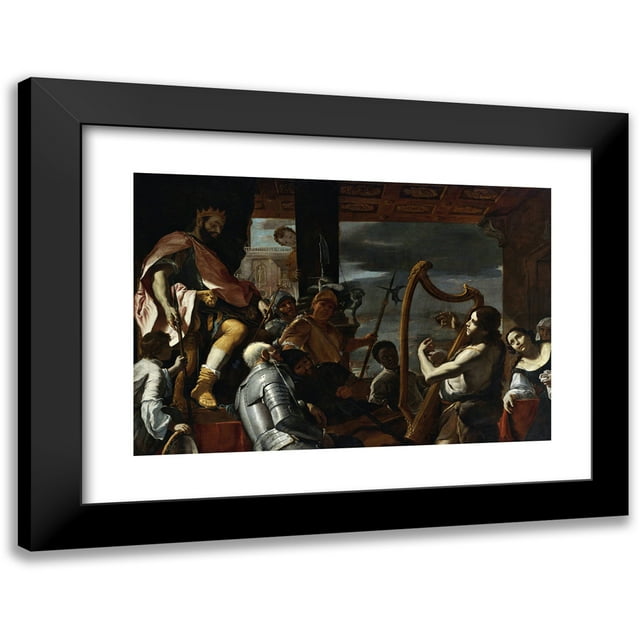 Mattia Preti 18x13 Black Modern Framed Museum Art Print Titled - David ...
