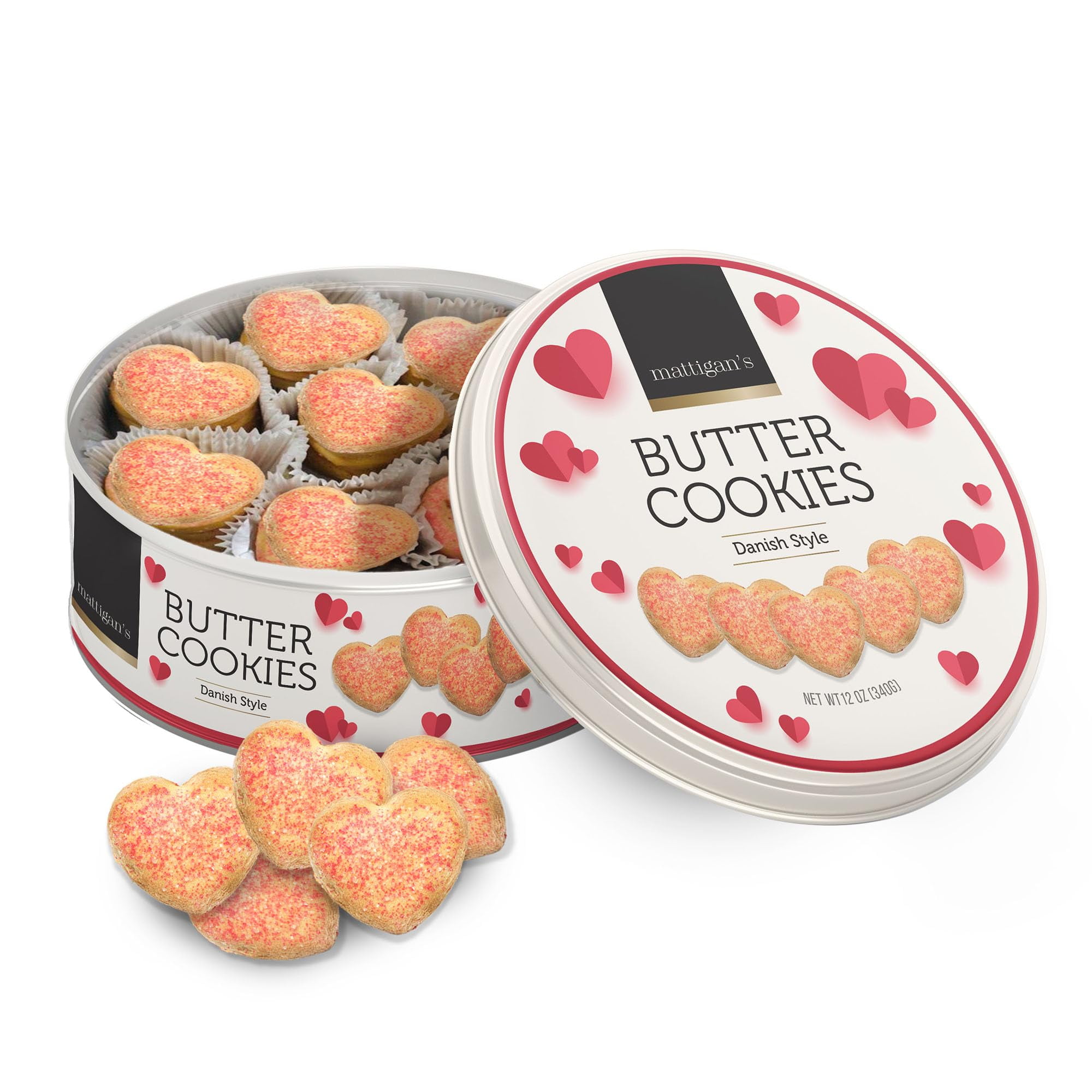 Mattigan's Pink Heart Butter IRF13 Cookies Danish Style Cookie, 12 Oz ...