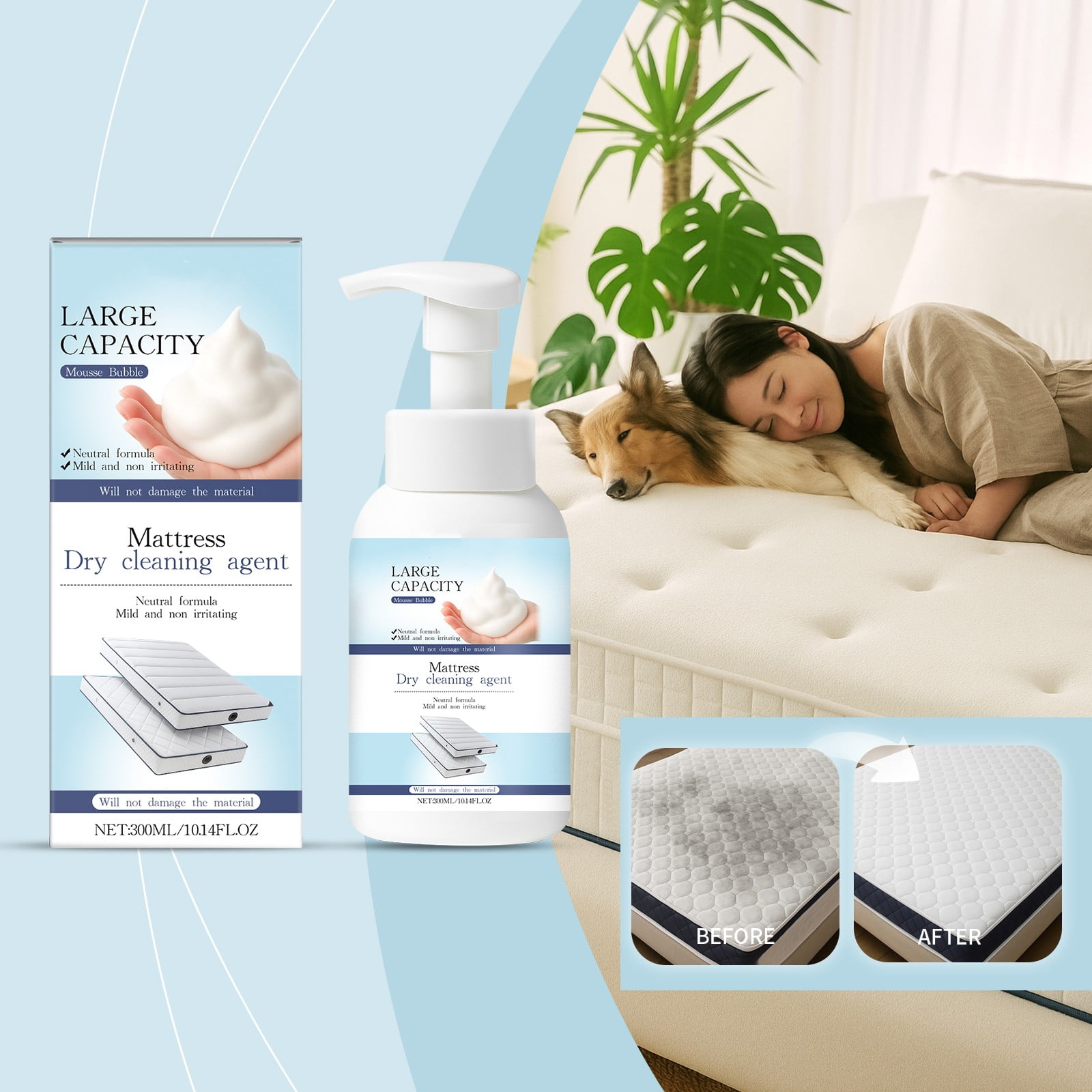 Mattress Fabric Cleaner, Couch Cleaner and Stain Remover Spray，Fabric ...